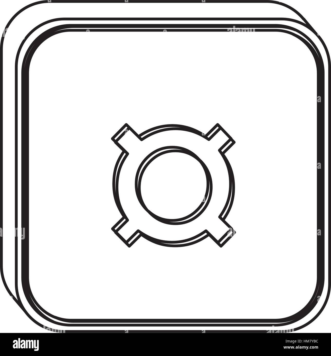 monochrome square contour with currency symbol of common use vector ...