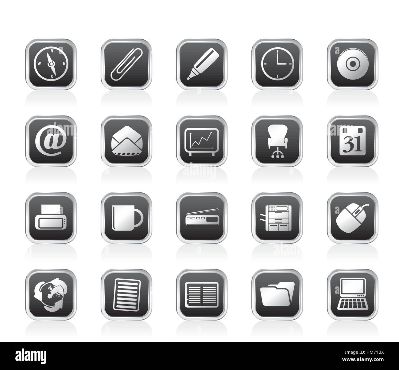 Office tools icons Stock Vector Image & Art - Alamy