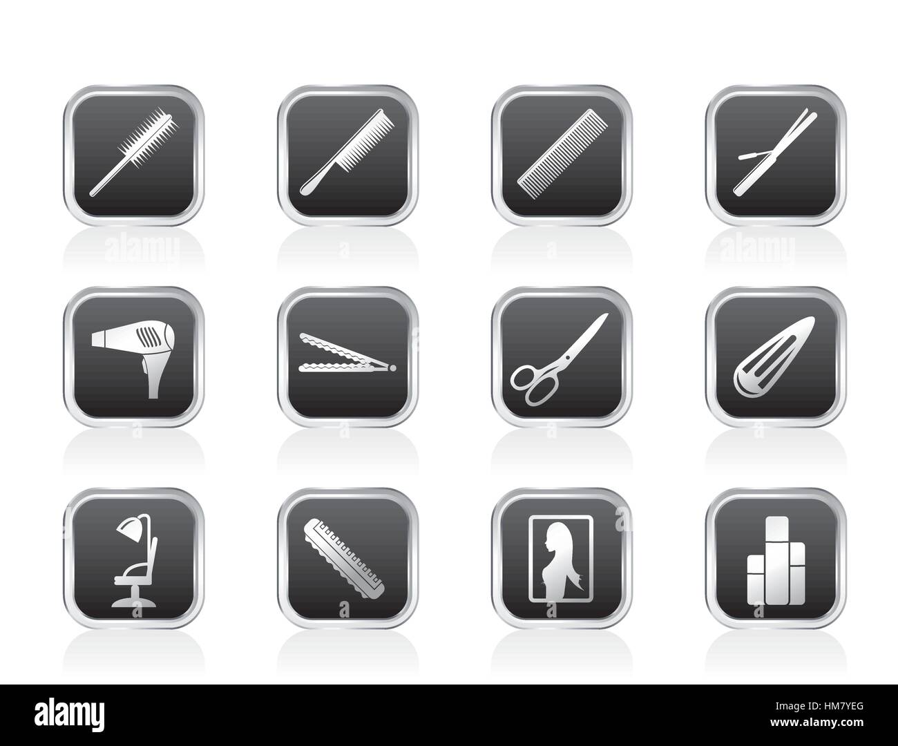 hairdressing, coiffure and make-up icons Stock Vector Image & Art - Alamy