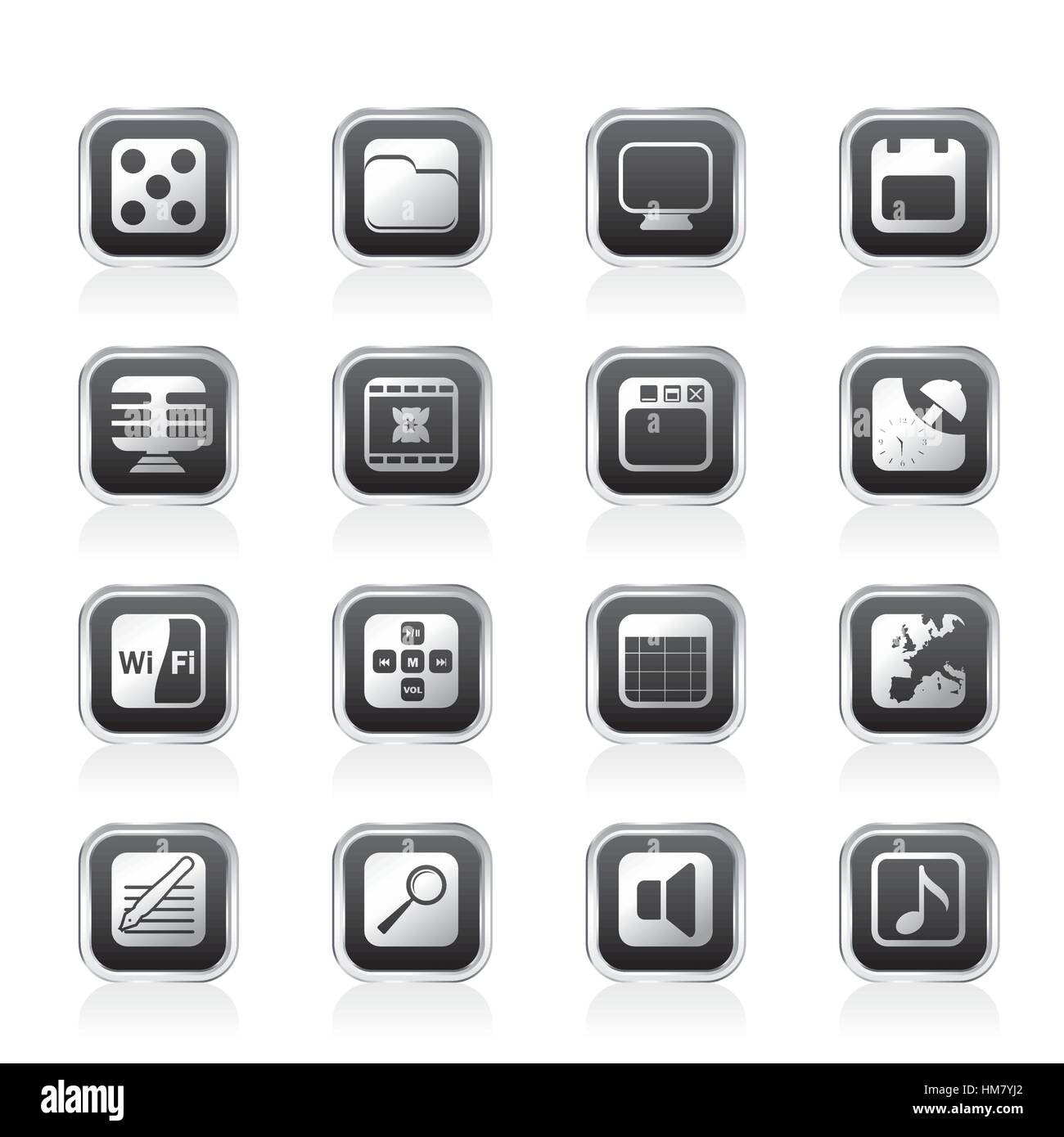 Phone Performance, Internet and Office Icons Stock Vector Image & Art ...