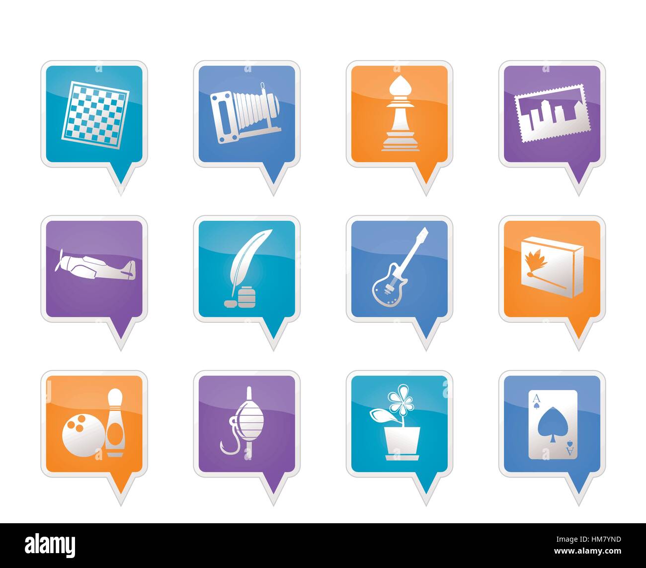 Hobby, Leisure and Holiday Icons - Vector Icon Set Stock Vector Image ...