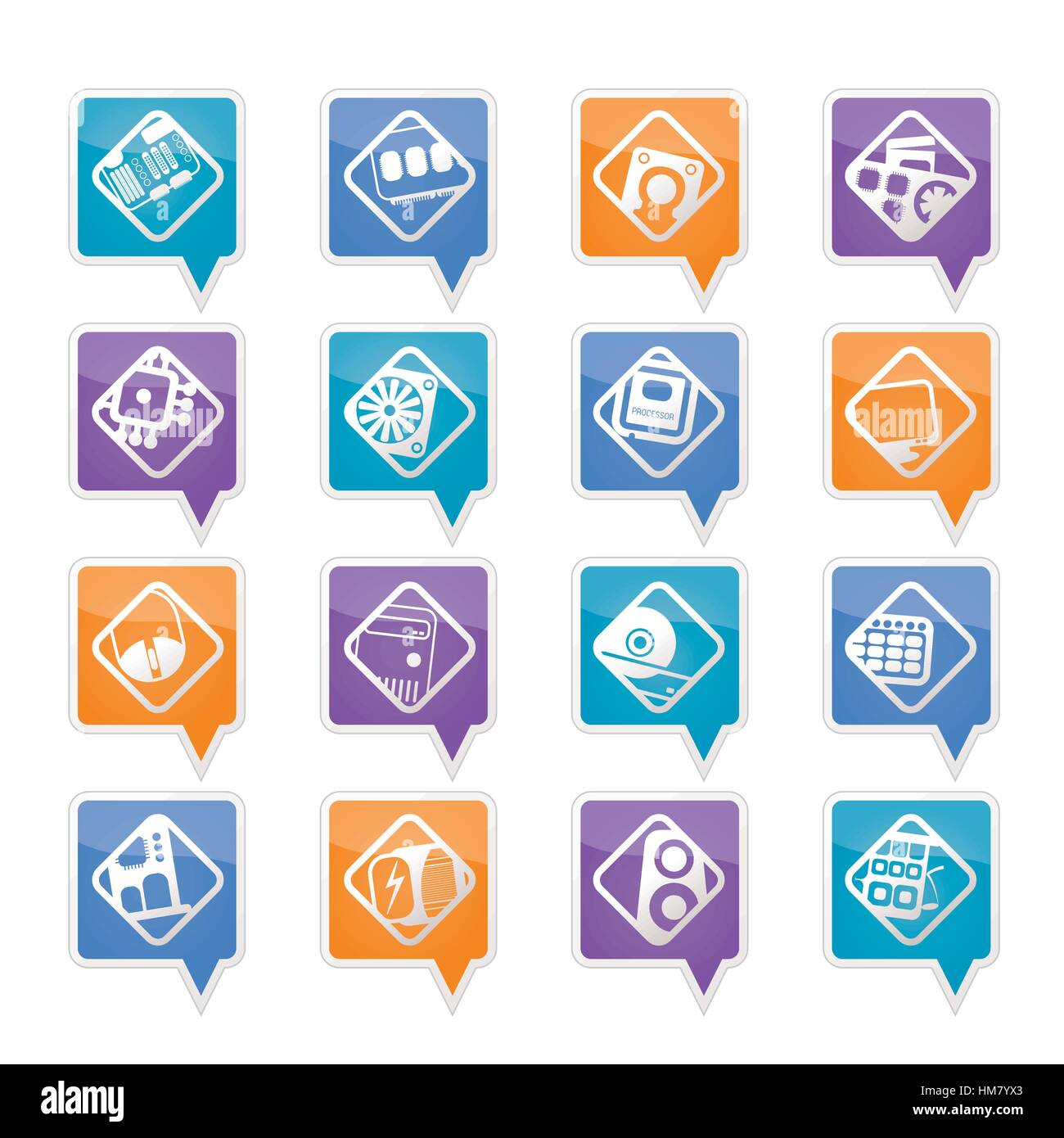Computer performance and equipment icons Stock Vector Image & Art - Alamy