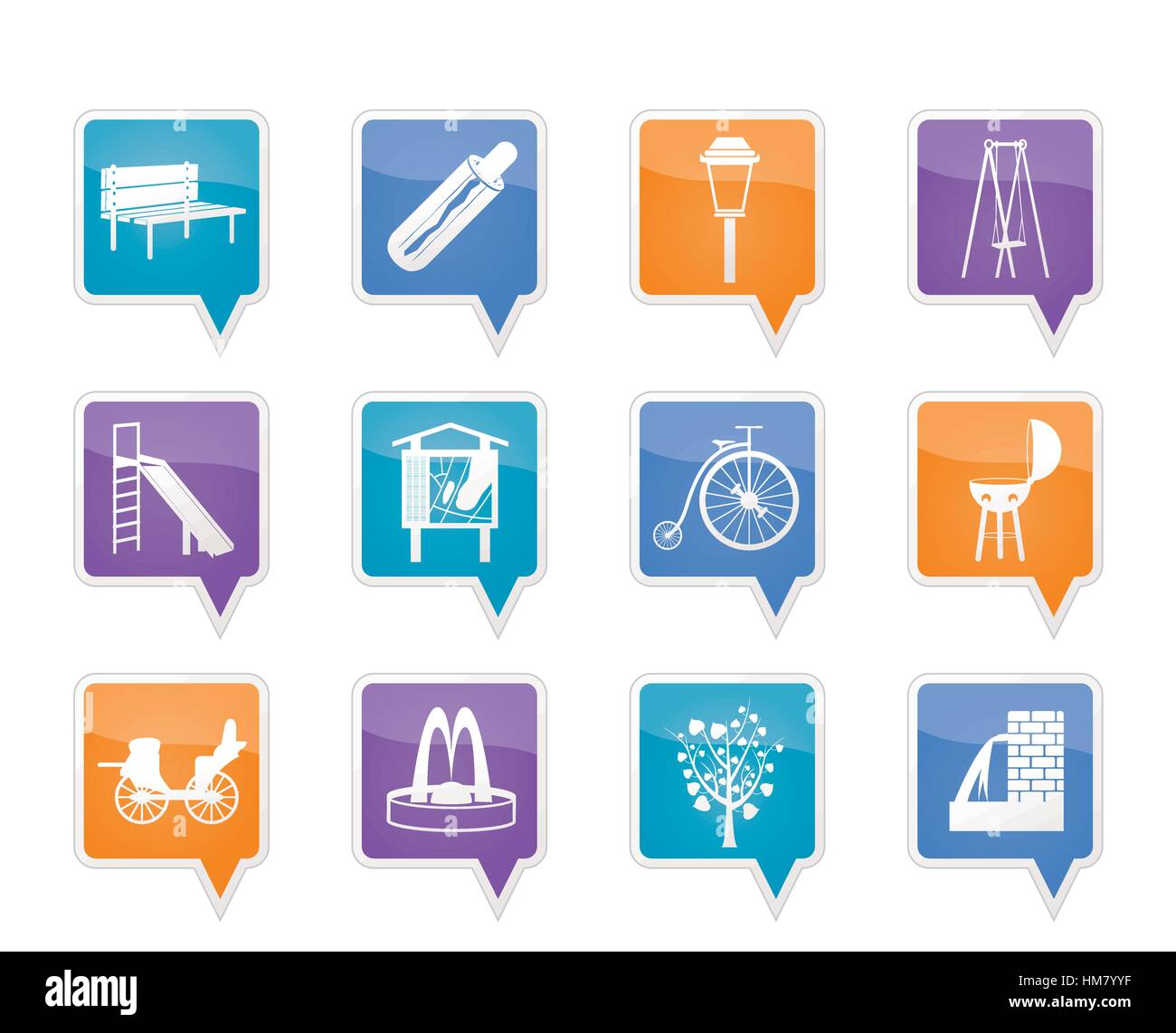 Park objects and signs icon Stock Vector Image & Art - Alamy