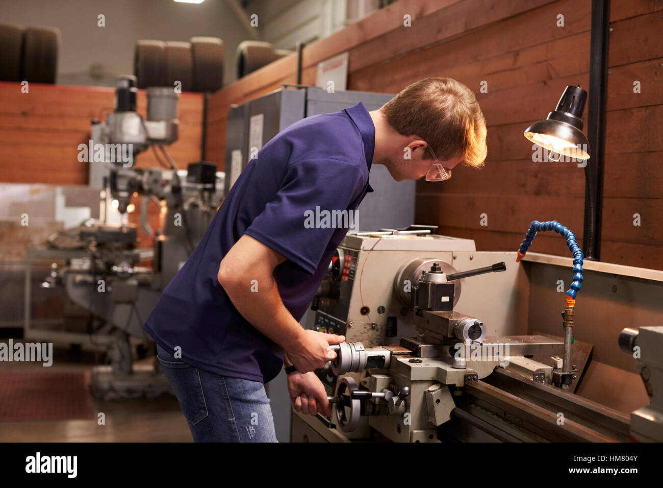 Safety glasses milling machine hi-res stock photography and images - Alamy