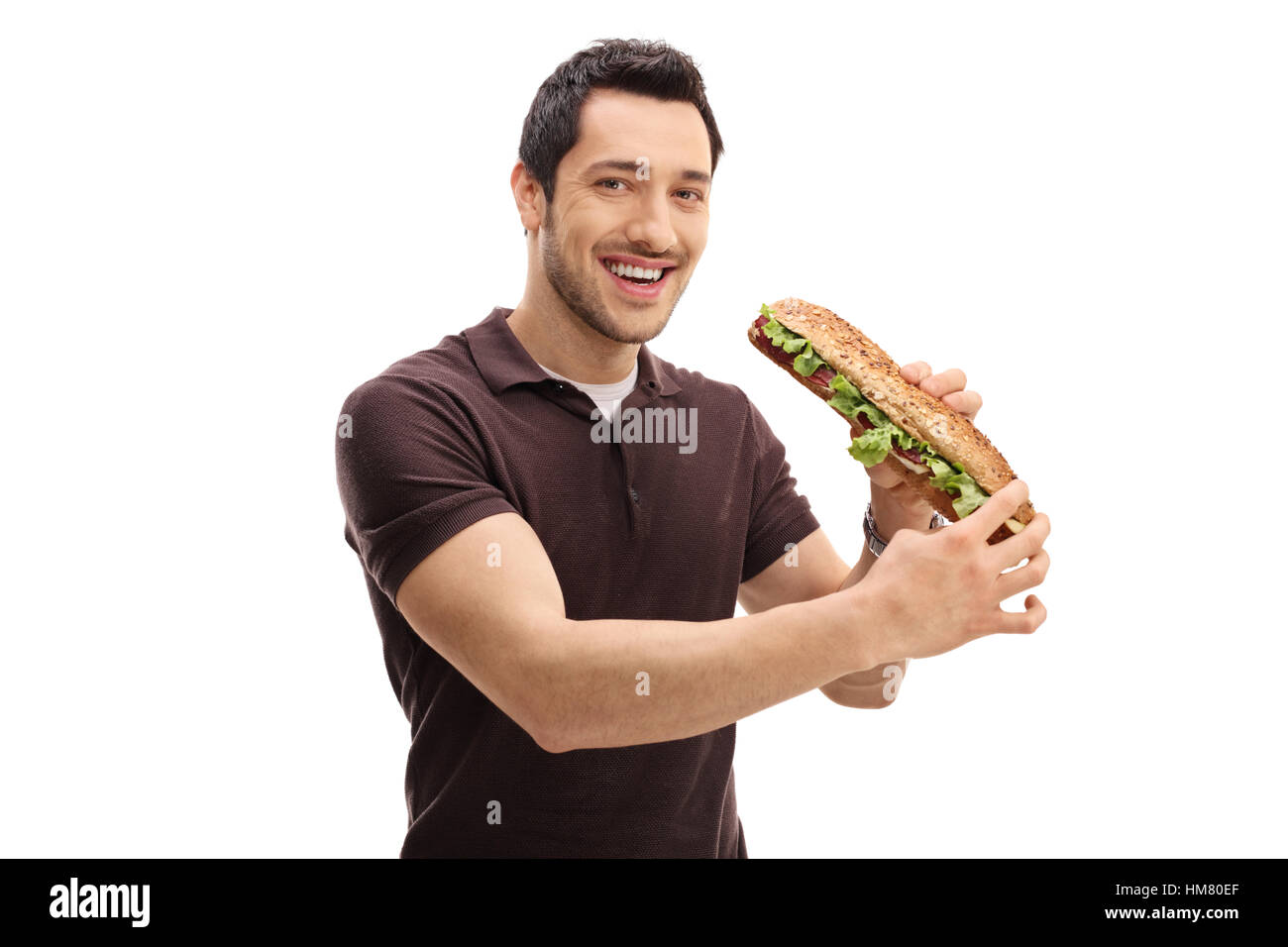 Man biting sandwich hi-res stock photography and images - Alamy