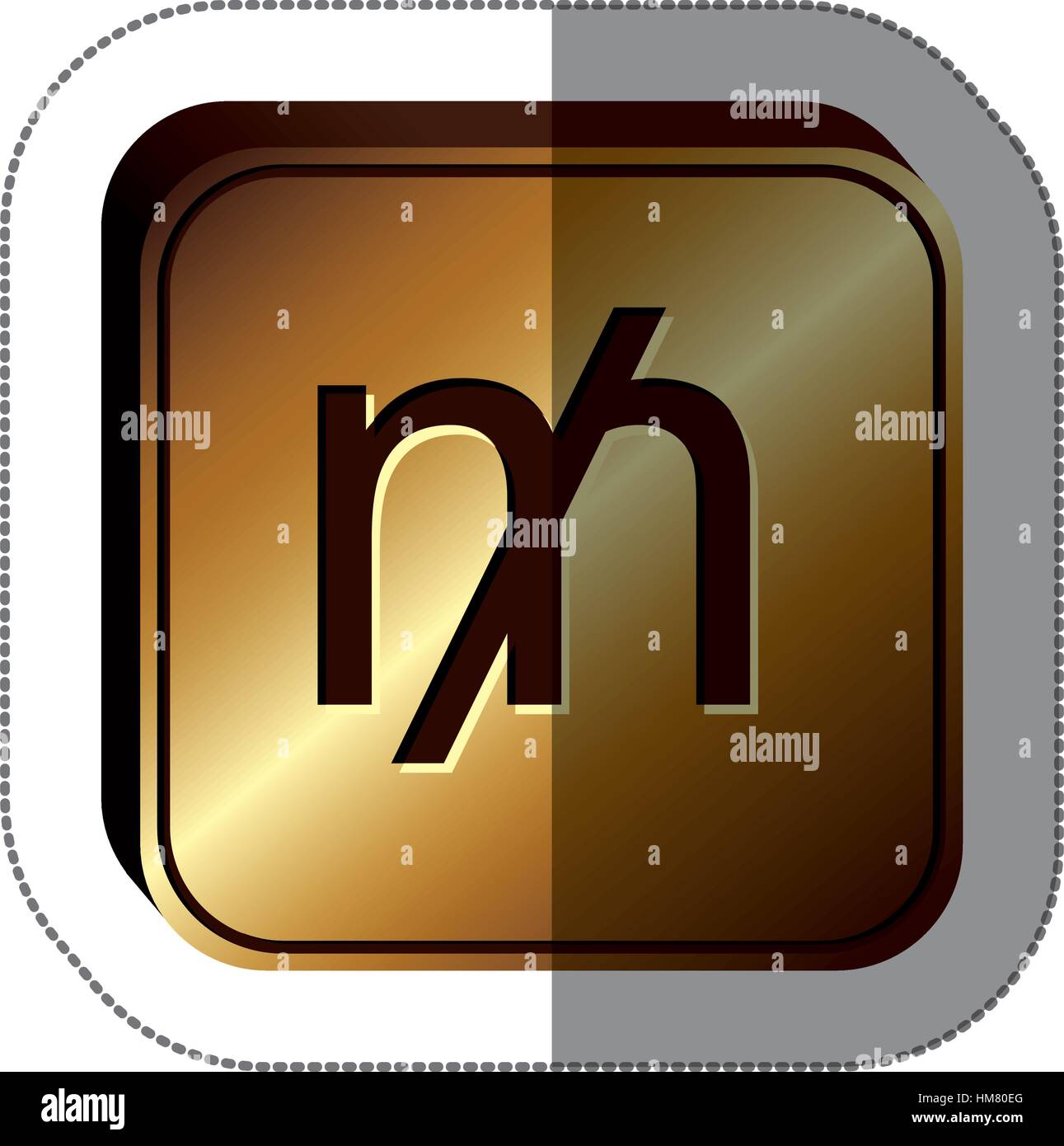 sticker golden square with currency symbol of mill vector illustration ...