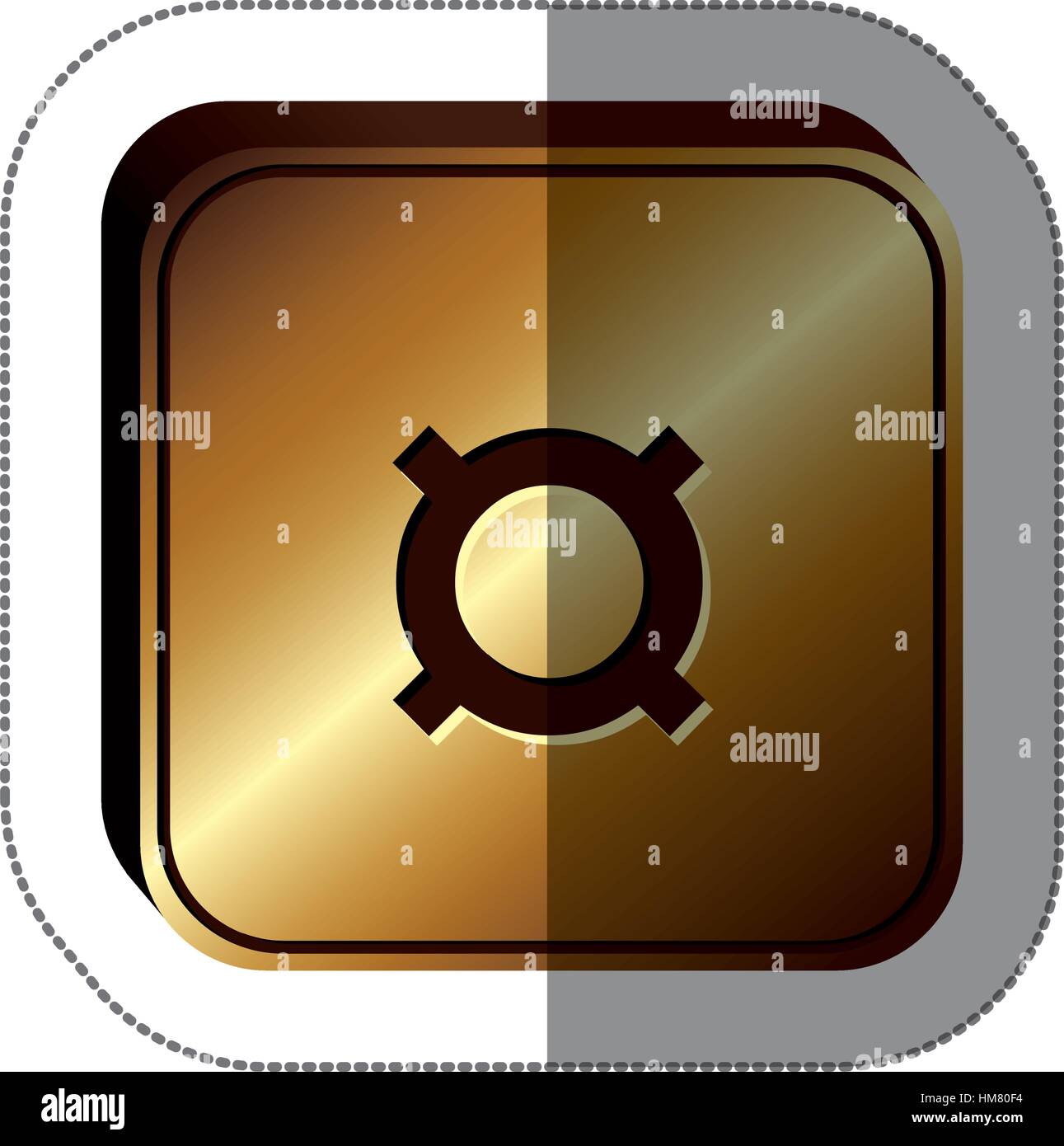 sticker golden square with currency symbol of common use vector ...