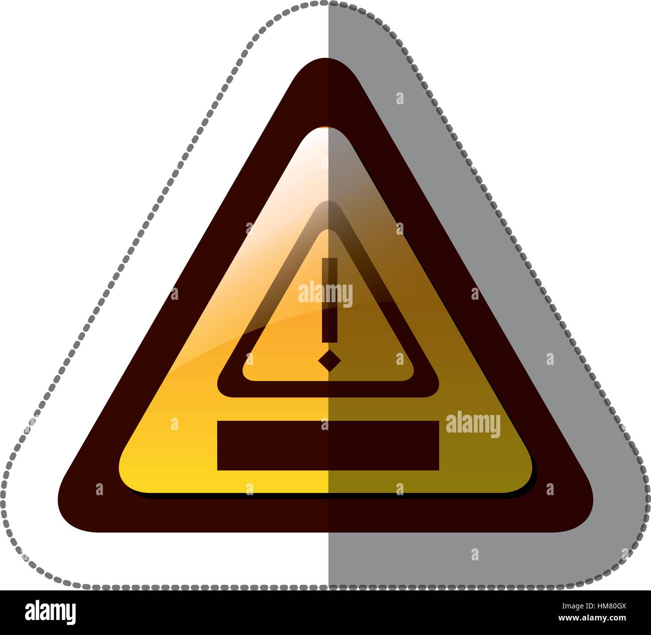 sticker triangles with exclamation sign vector illustration Stock ...