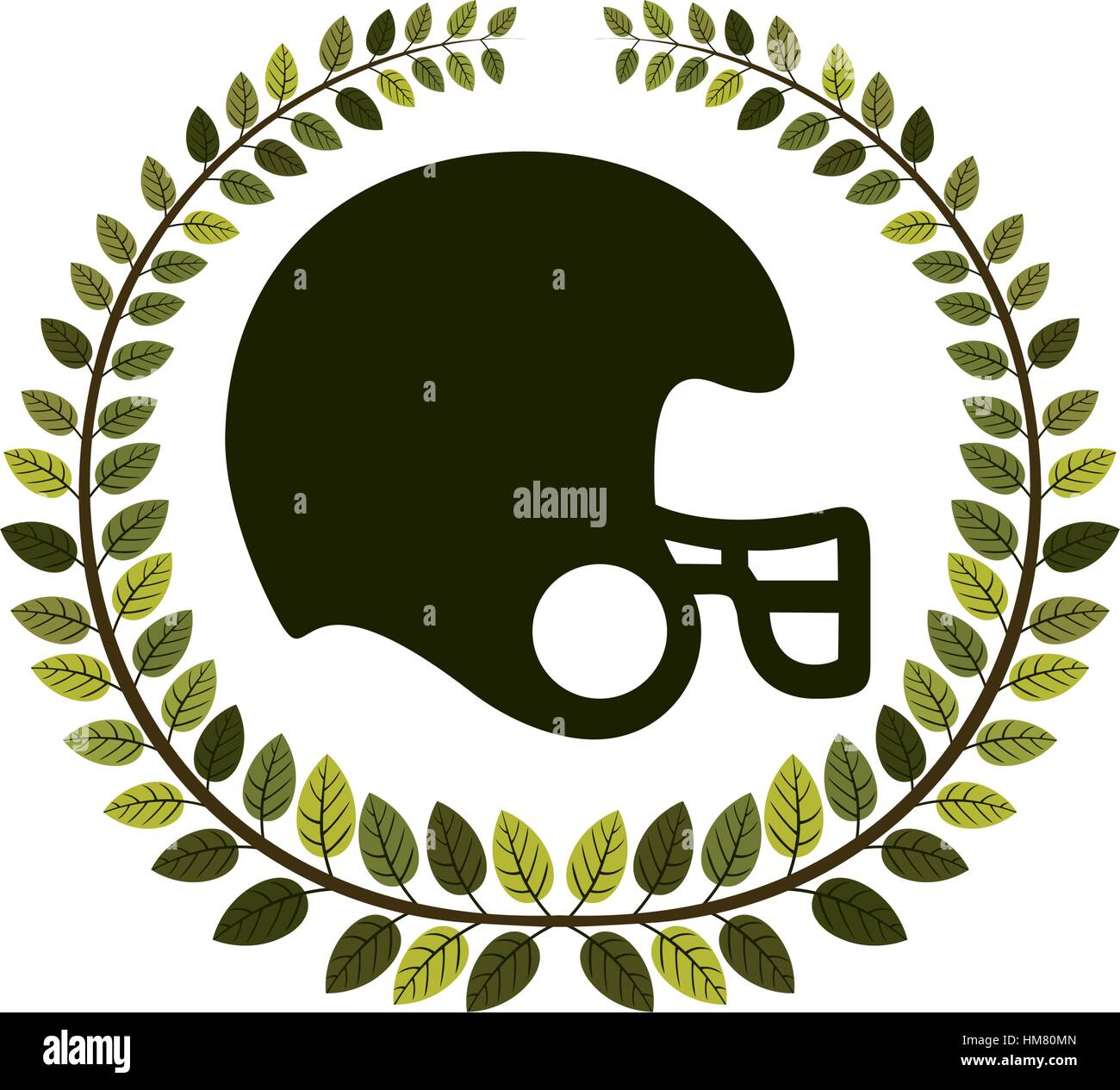 arch of leaves with American football helmet . Vector illustration ...