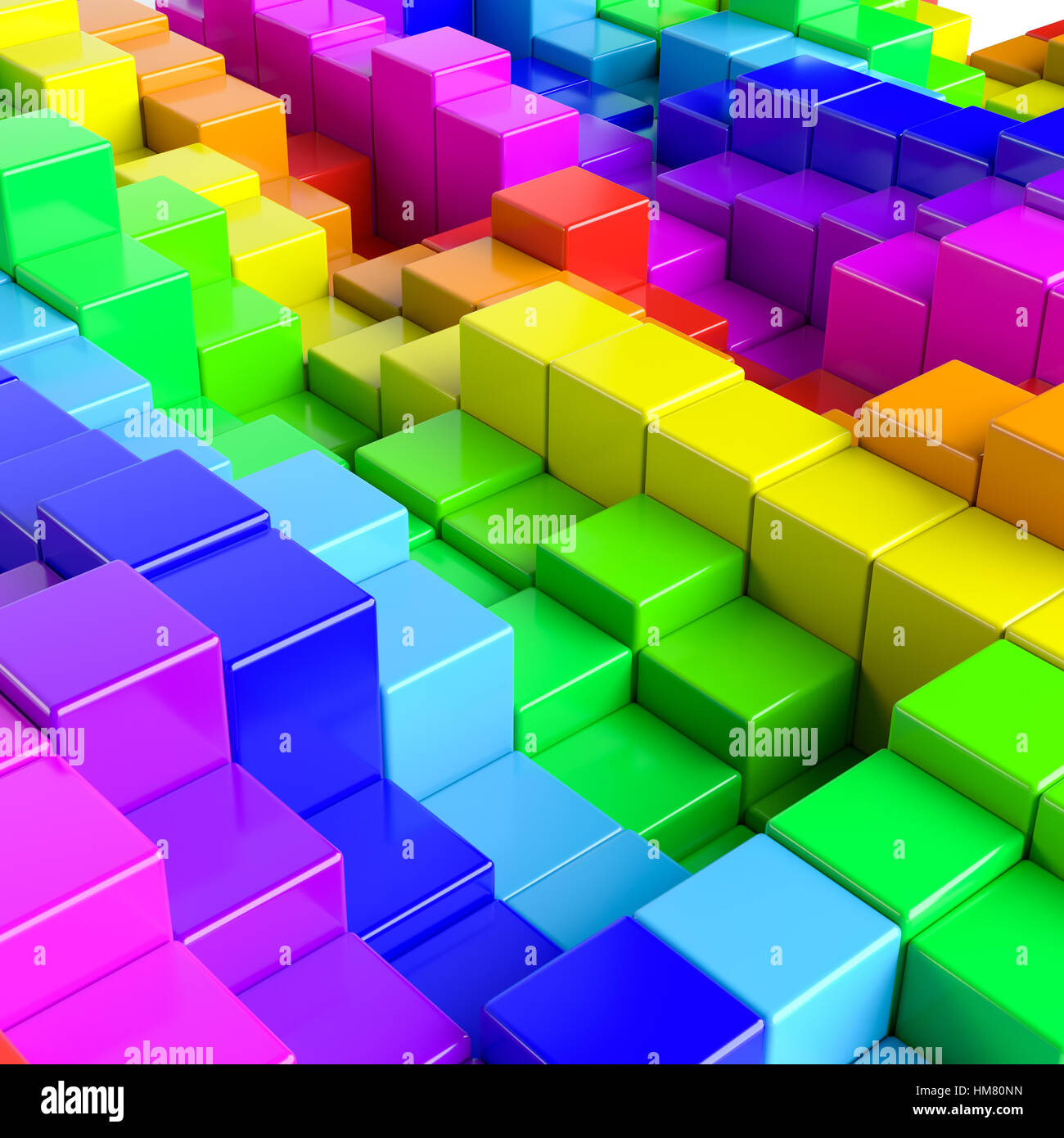 Abstract background of multi-colored cubes Stock Photo - Alamy