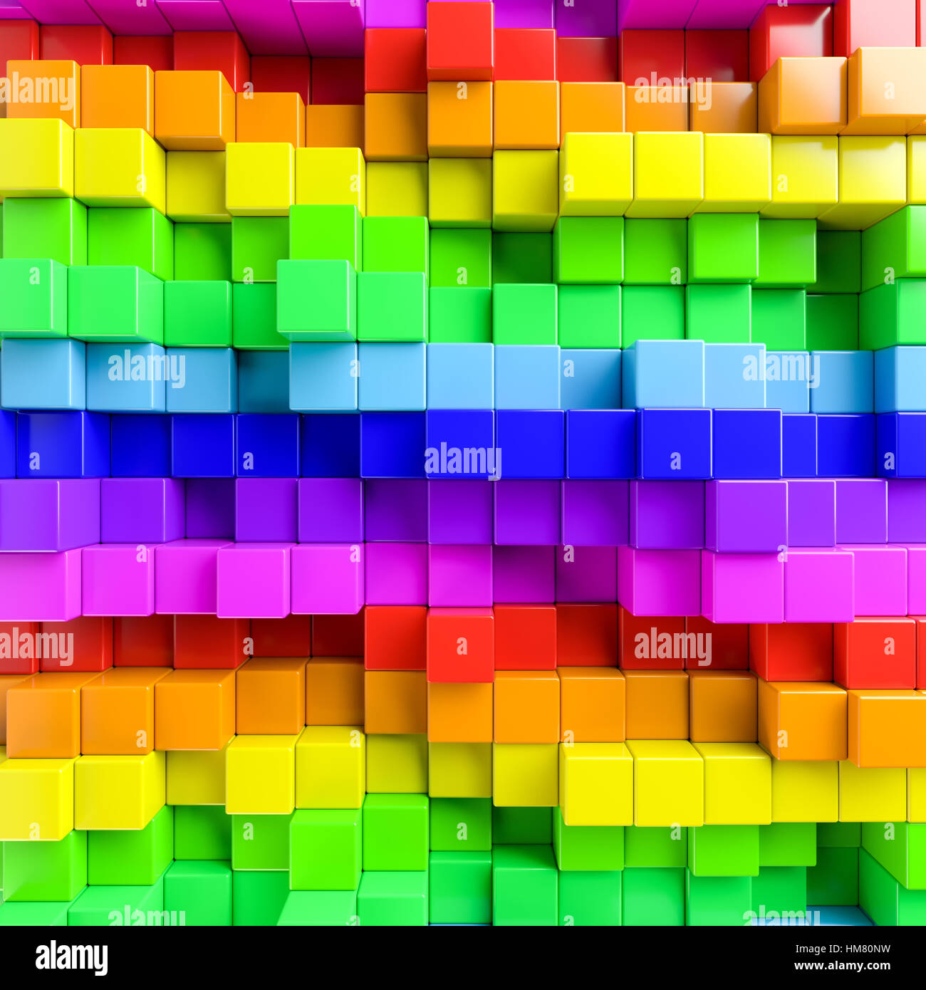 Abstract background of multi-colored cubes Stock Photo - Alamy