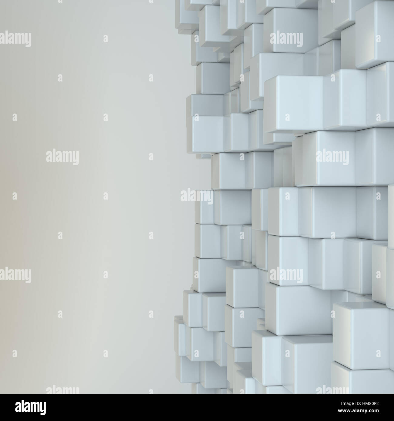 Wall of white cubes Stock Photo - Alamy