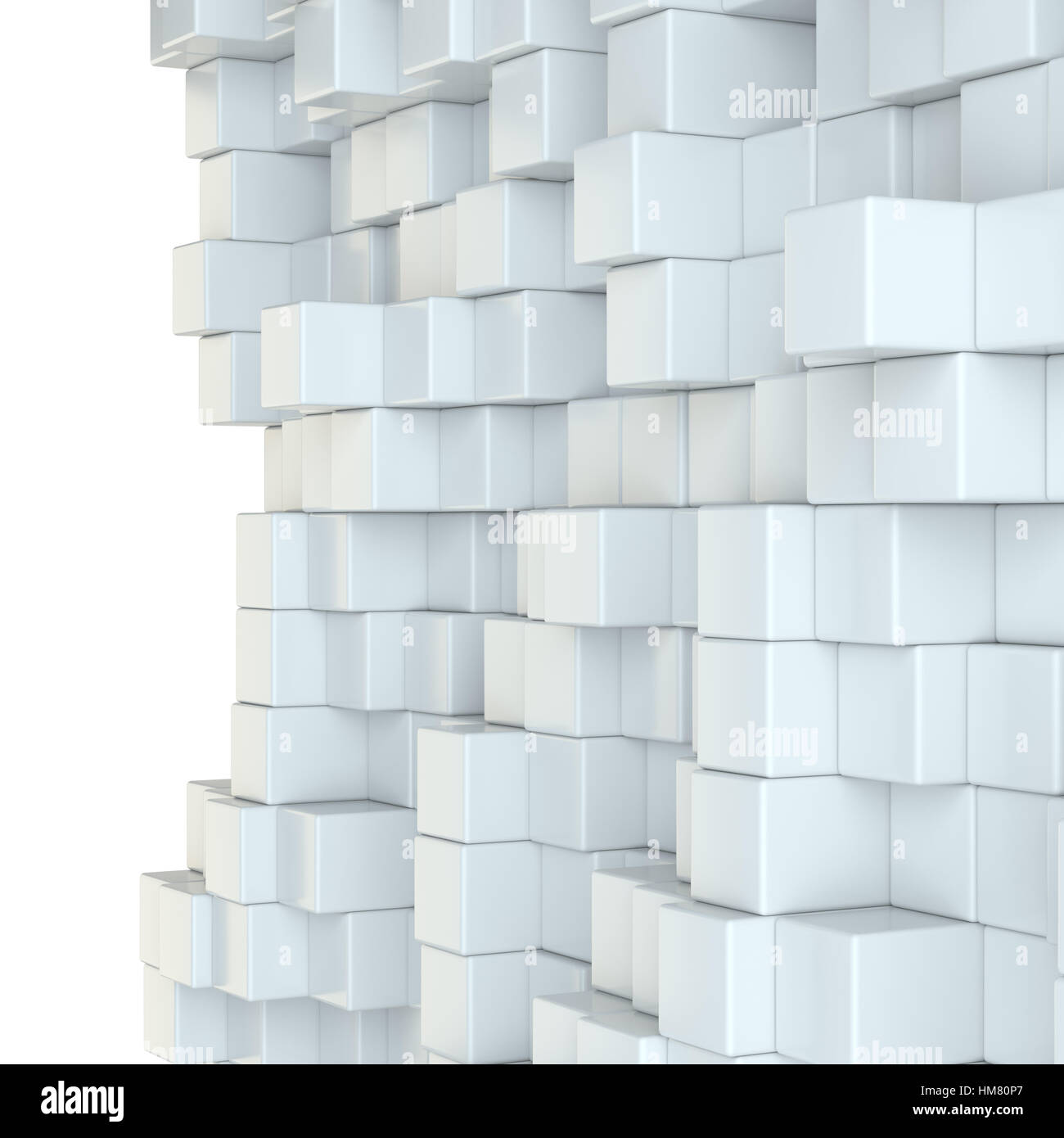 Wall of white cubes Stock Photo - Alamy