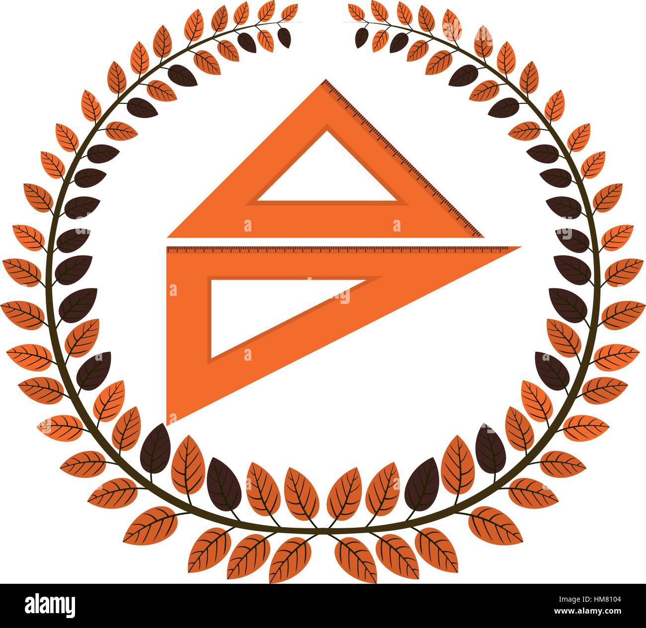 crown of leaves with rule vector illustration Stock Vector Image & Art ...