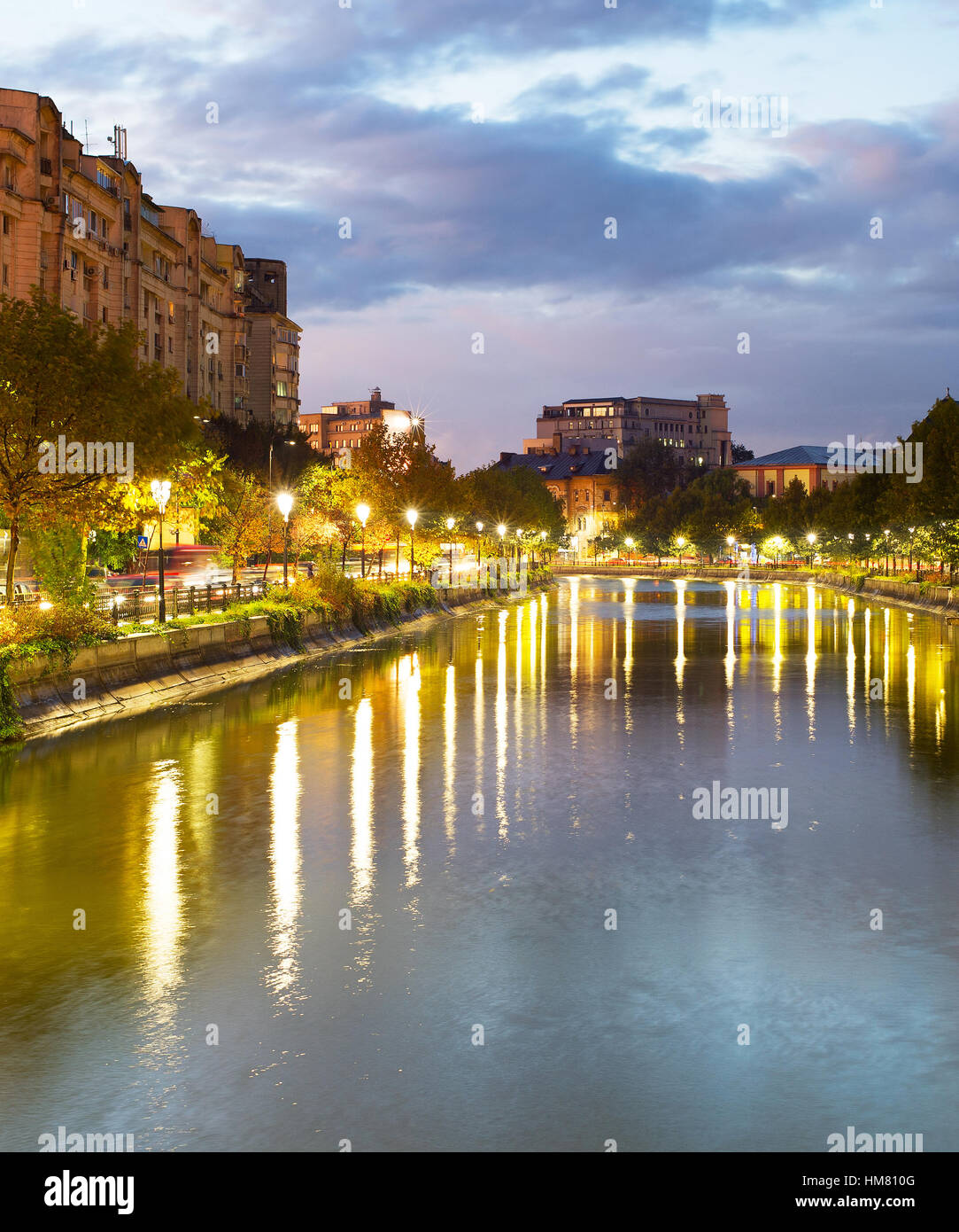 Bucharest cityscape in the twilight, Romania Stock Photo - Alamy