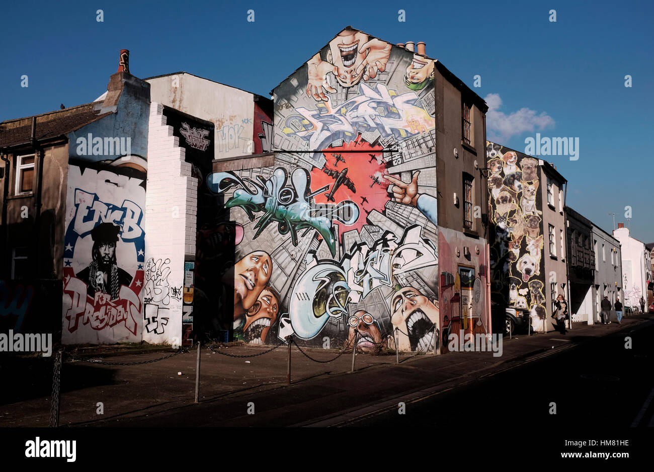 Vivid graffiti art on walls in Kensington Street Brighton part of the ...