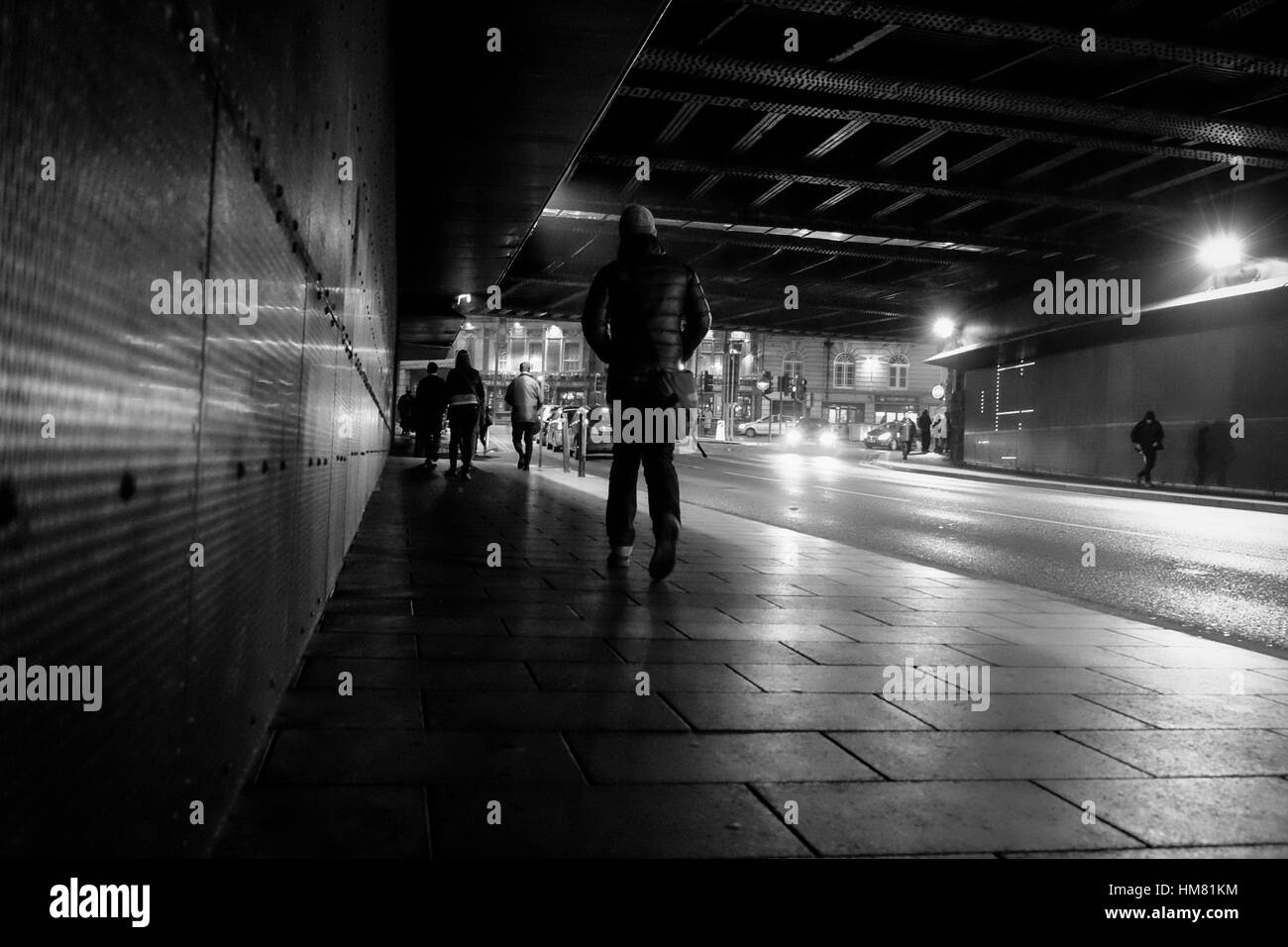 The morning rush hour walk to work in Leeds Stock Photo - Alamy