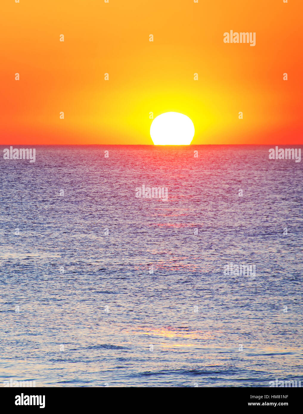 Beautiful sunset at the ocean Stock Photo - Alamy