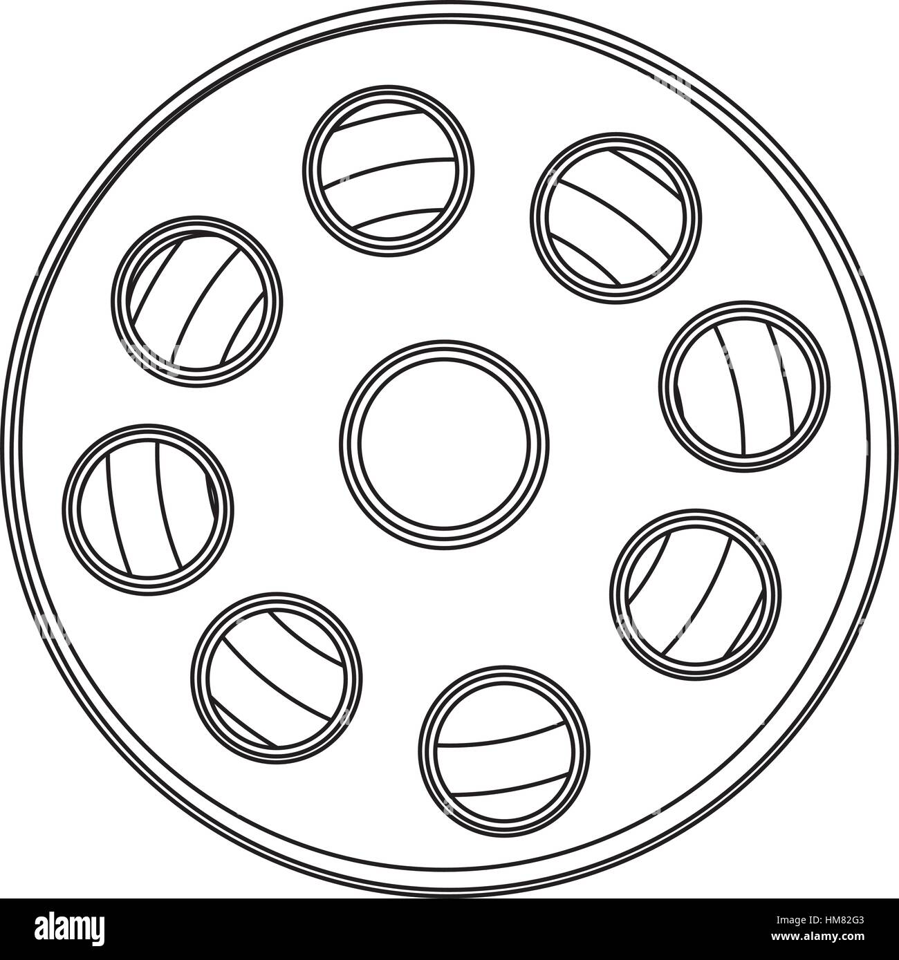 monochrome contour with cinematography tape vector illustration Stock ...