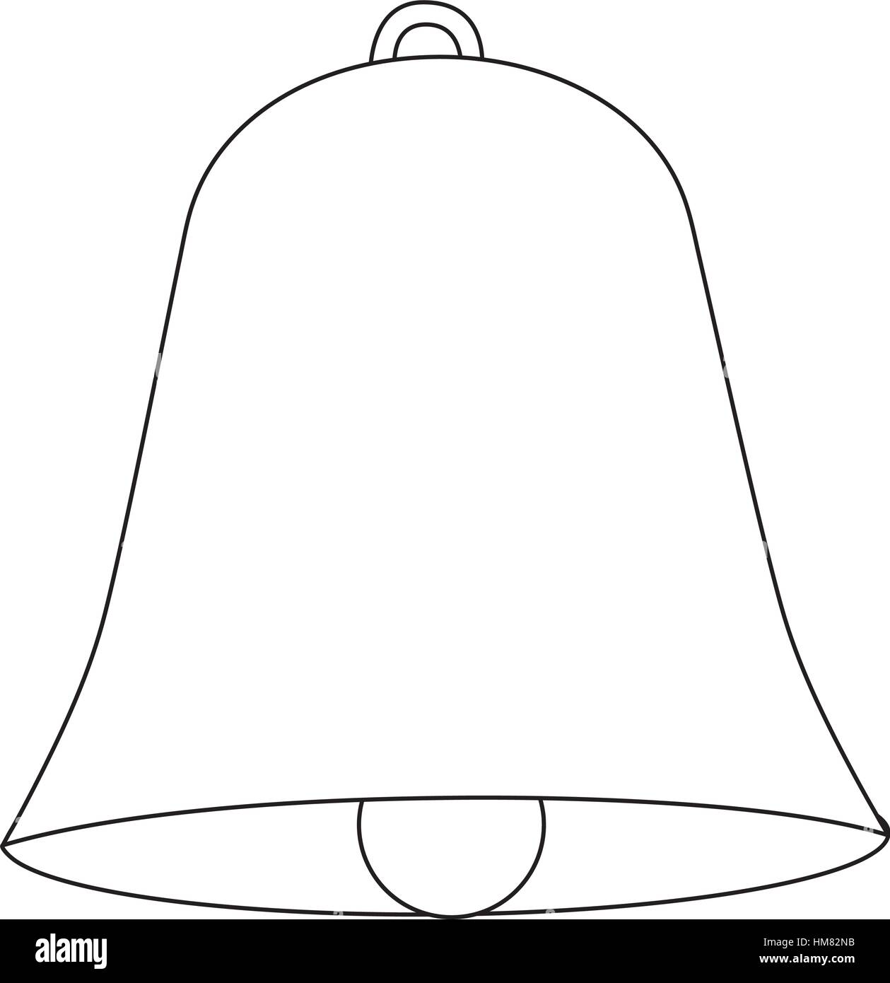 monochrome contour with close up bell vector illustration Stock Vector ...