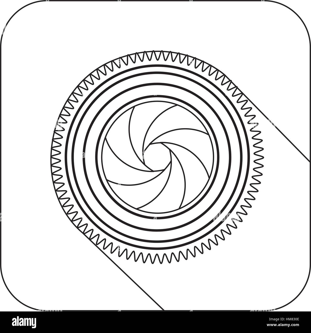 square shape with silhouette camera shutter vector illustration Stock ...