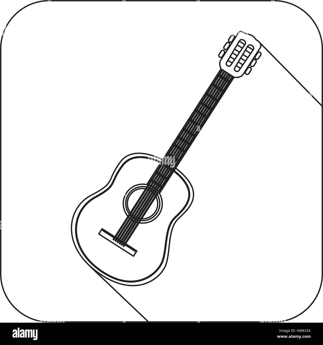 square shape with silhouette acoustic guitar musical vector ...