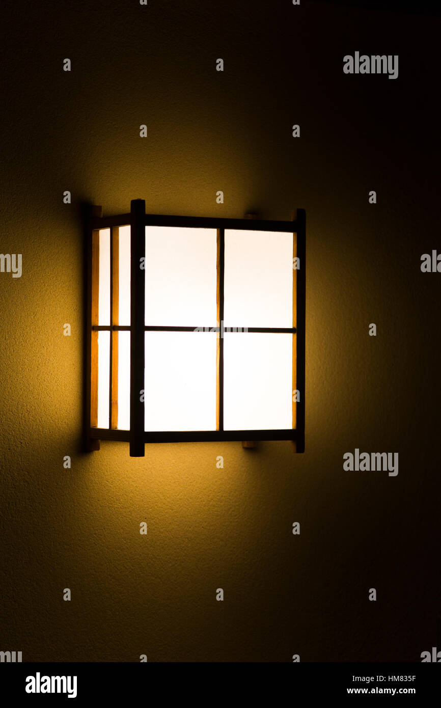 Yellow japanese lantern Stock Photo - Alamy