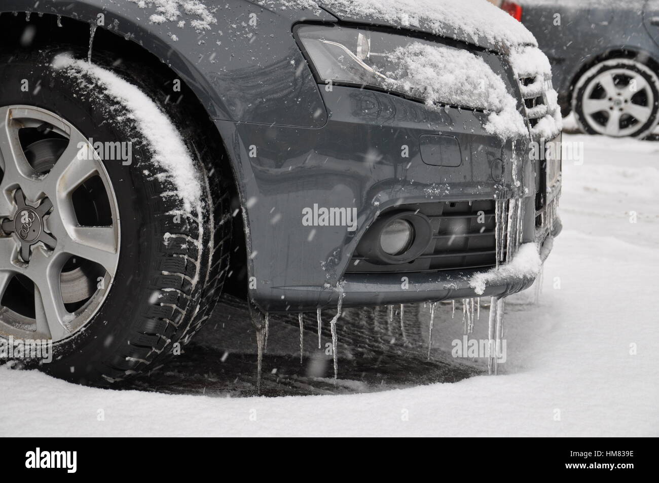 AUDI passenger car, car, vehicle, winter, ice, frost Stock Photo - Alamy