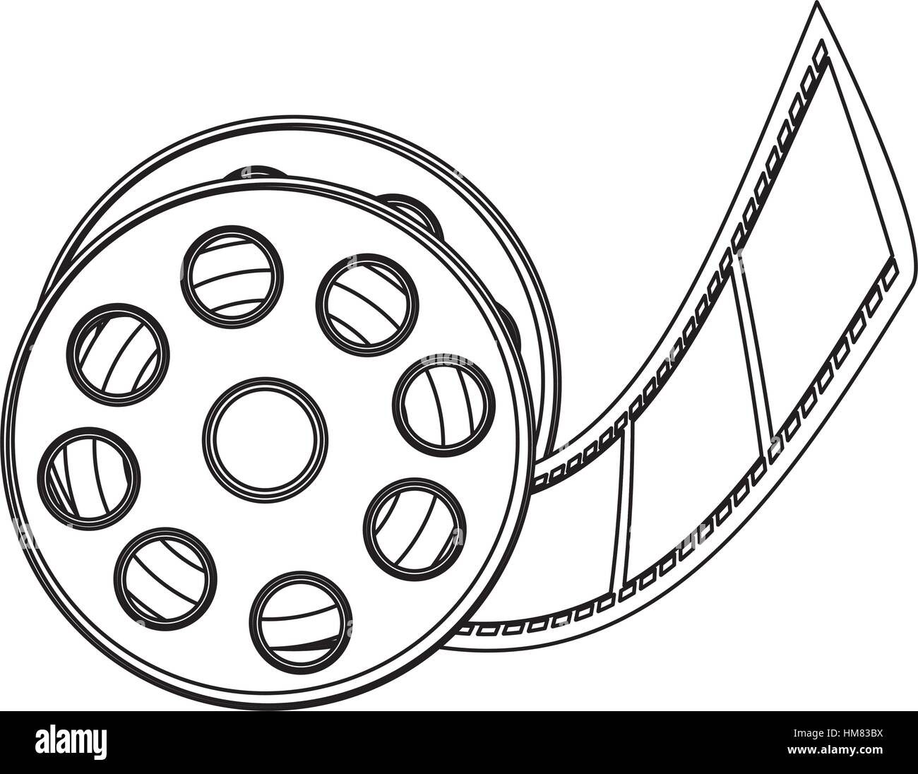 monochrome contour with cinematography movie video film tap vector ...