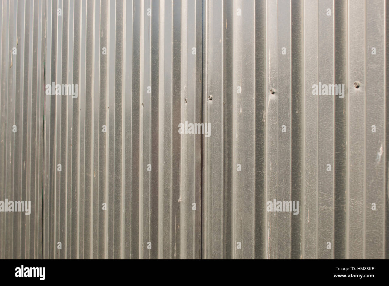 Closeup texture of metal profiled sheet fence decking Stock Photo - Alamy