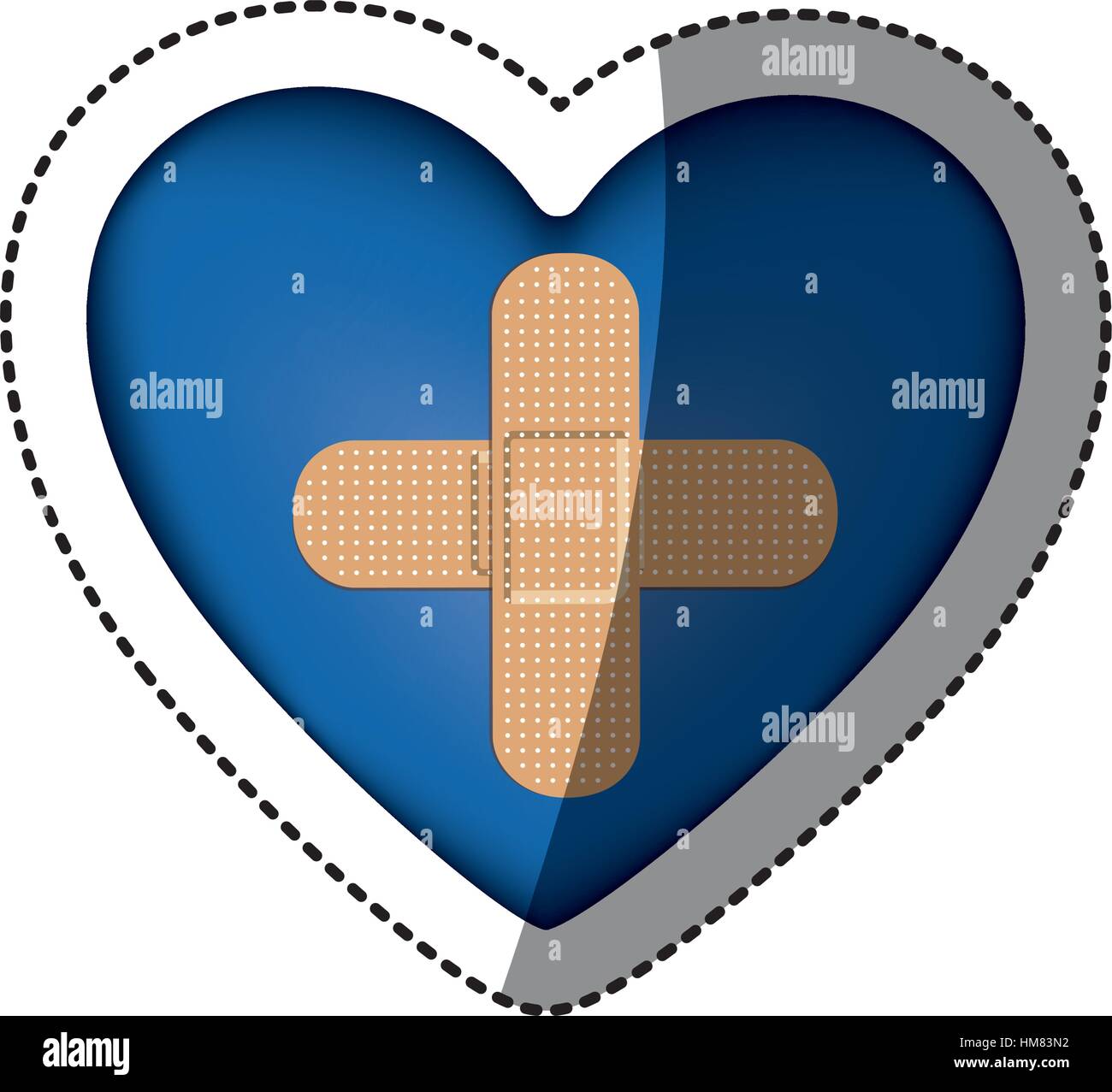 sticker in heart shape with couple of cures in cross form . Vector ...