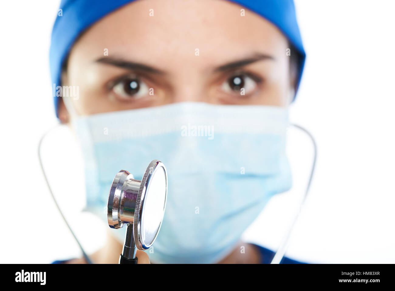 close up of stethoscope in hand of doctor isolated on white Stock Photo ...