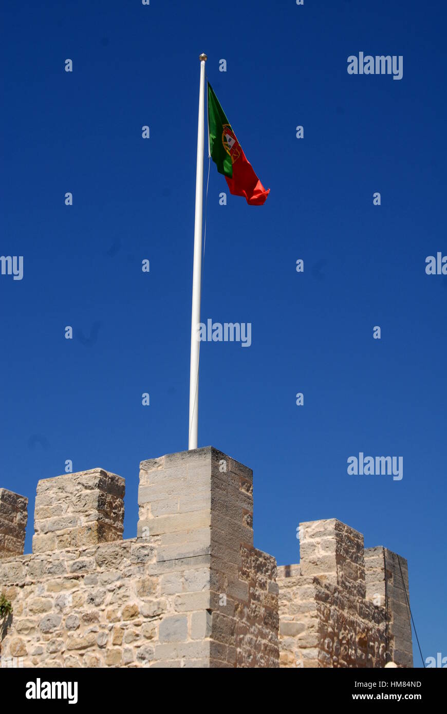 Flag on castle Stock Photo - Alamy