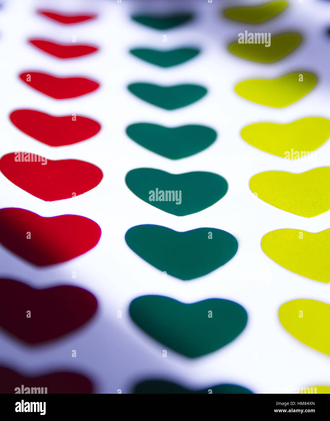 Multiple hearts of different colors Stock Photo - Alamy