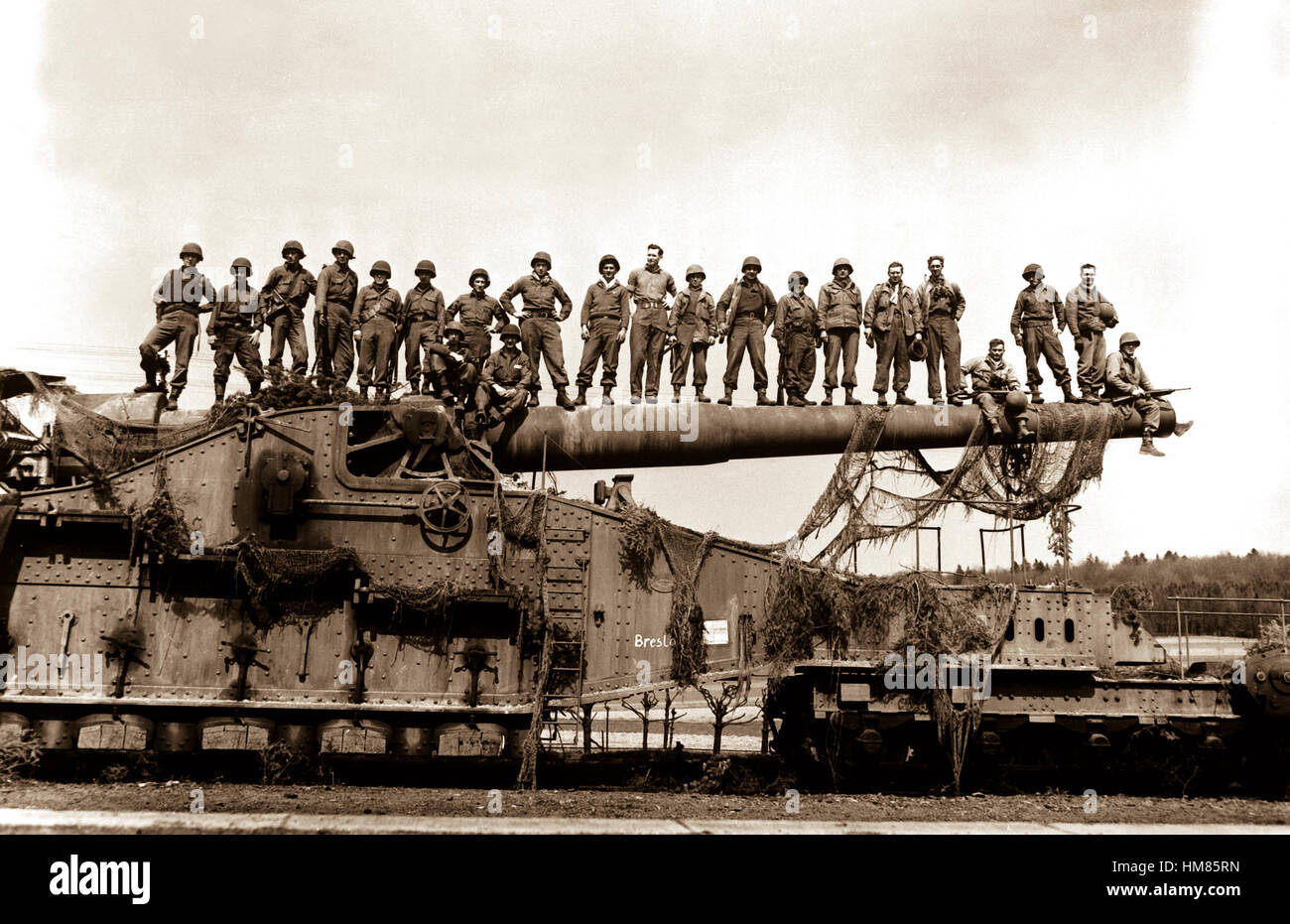 Mammoth 274-mm railroad gun Captured in the U.S. Seventh Army advance ...