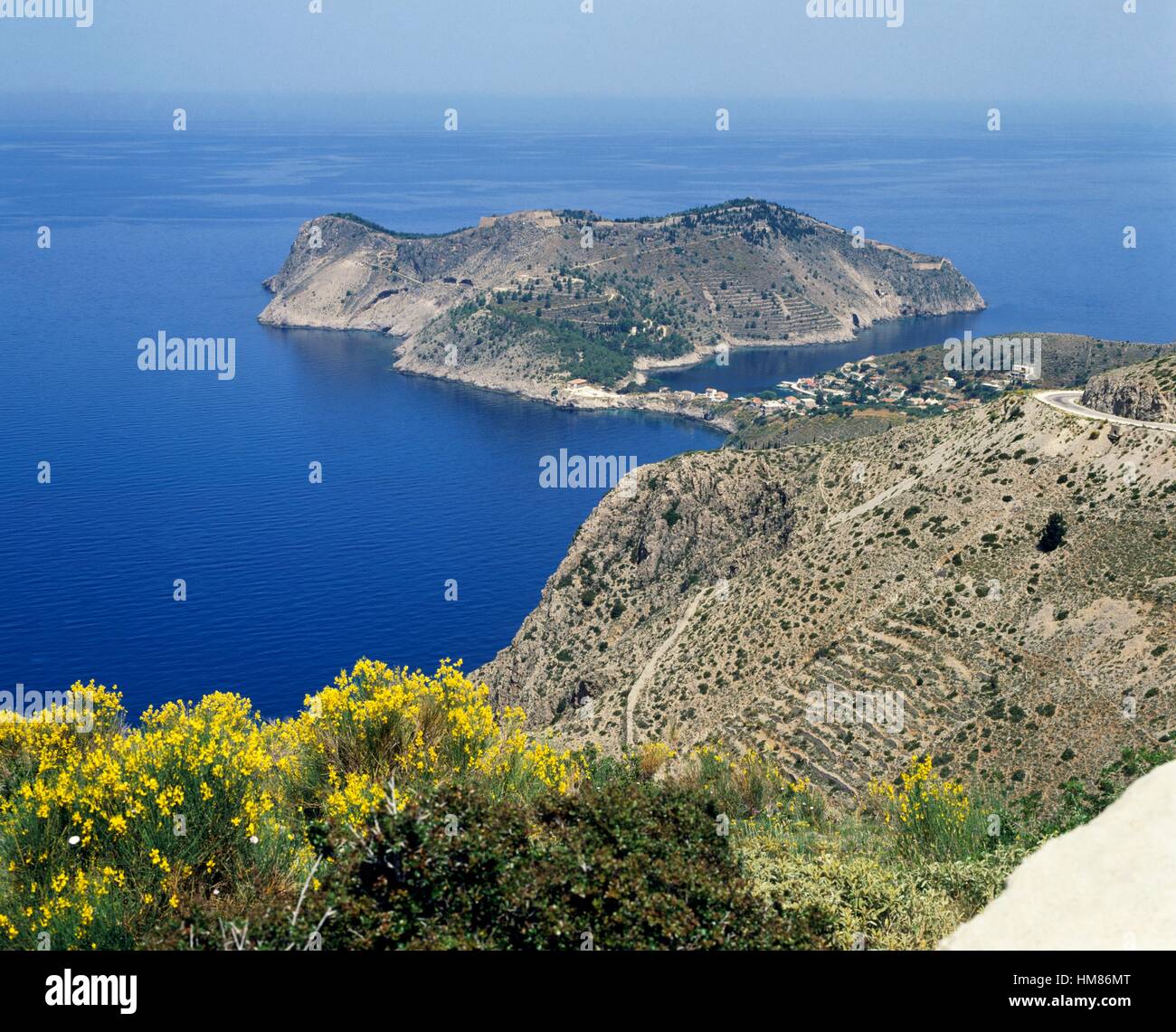 Assos bay and peninsula, Kefalonia island, Ionian islands, Greece Stock ...