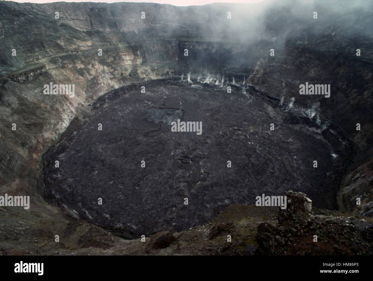 Volcanic crater, Mount Nyiragongo, Virunga National Park, Democratic ...