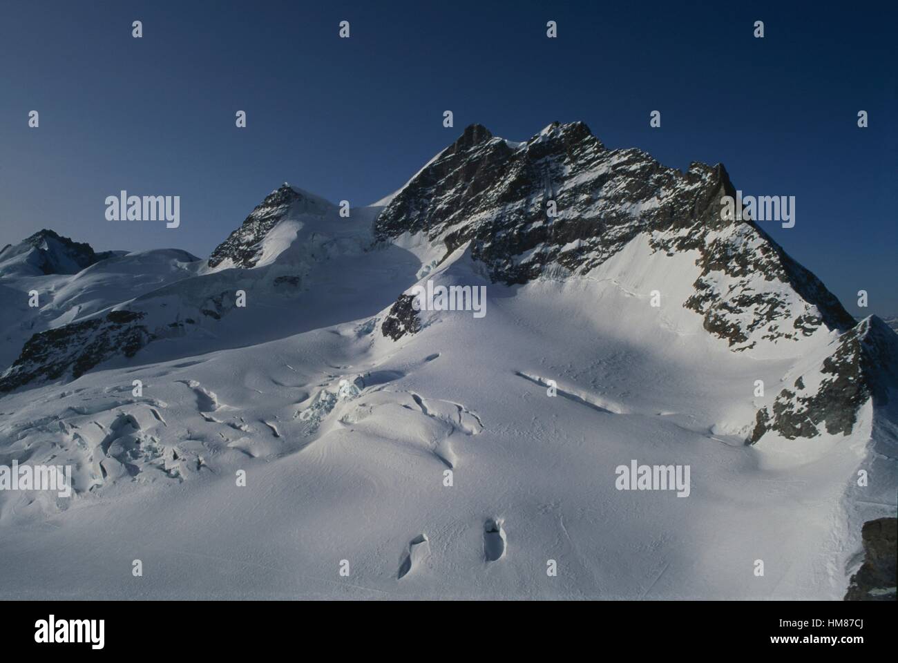 Jungfrau mountain (4158 m) seen from the Sphinx observatory ...