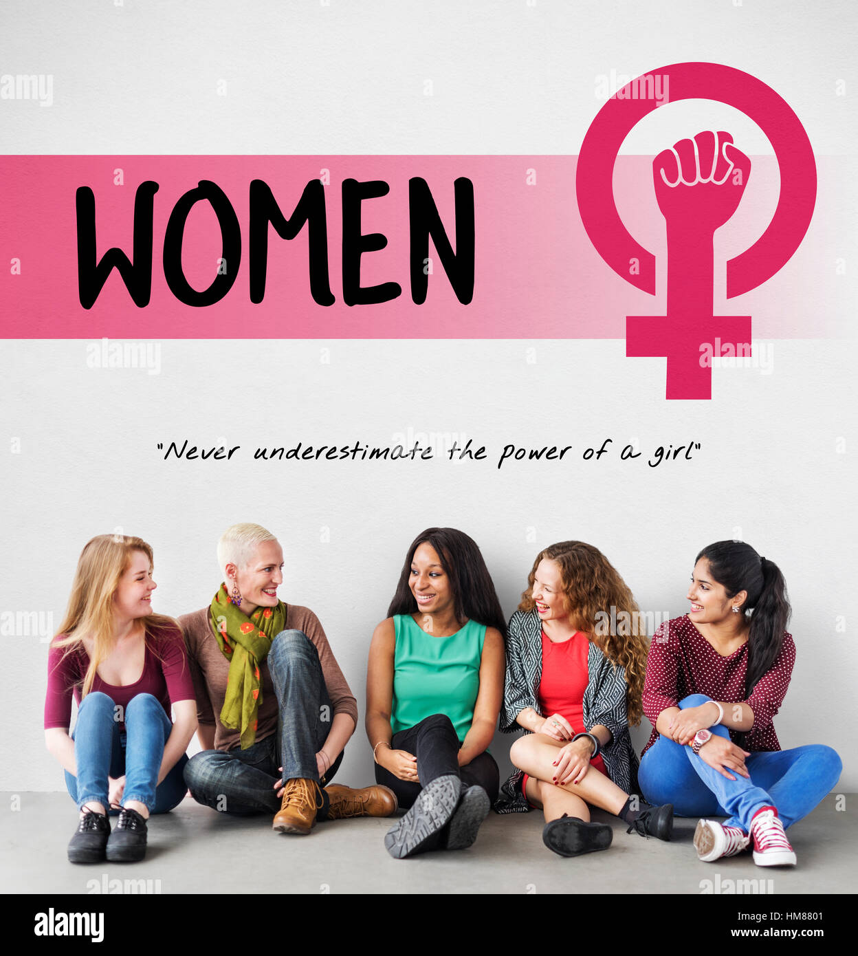 Women Girl Power Feminism Equal Opportunity Concept Stock Photo - Alamy