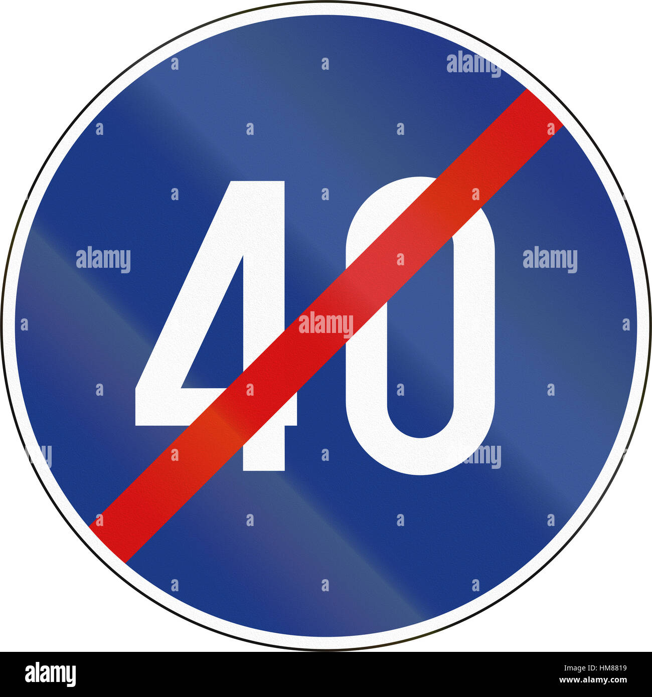 Slovenian road sign - End minimum speed limit Stock Photo - Alamy