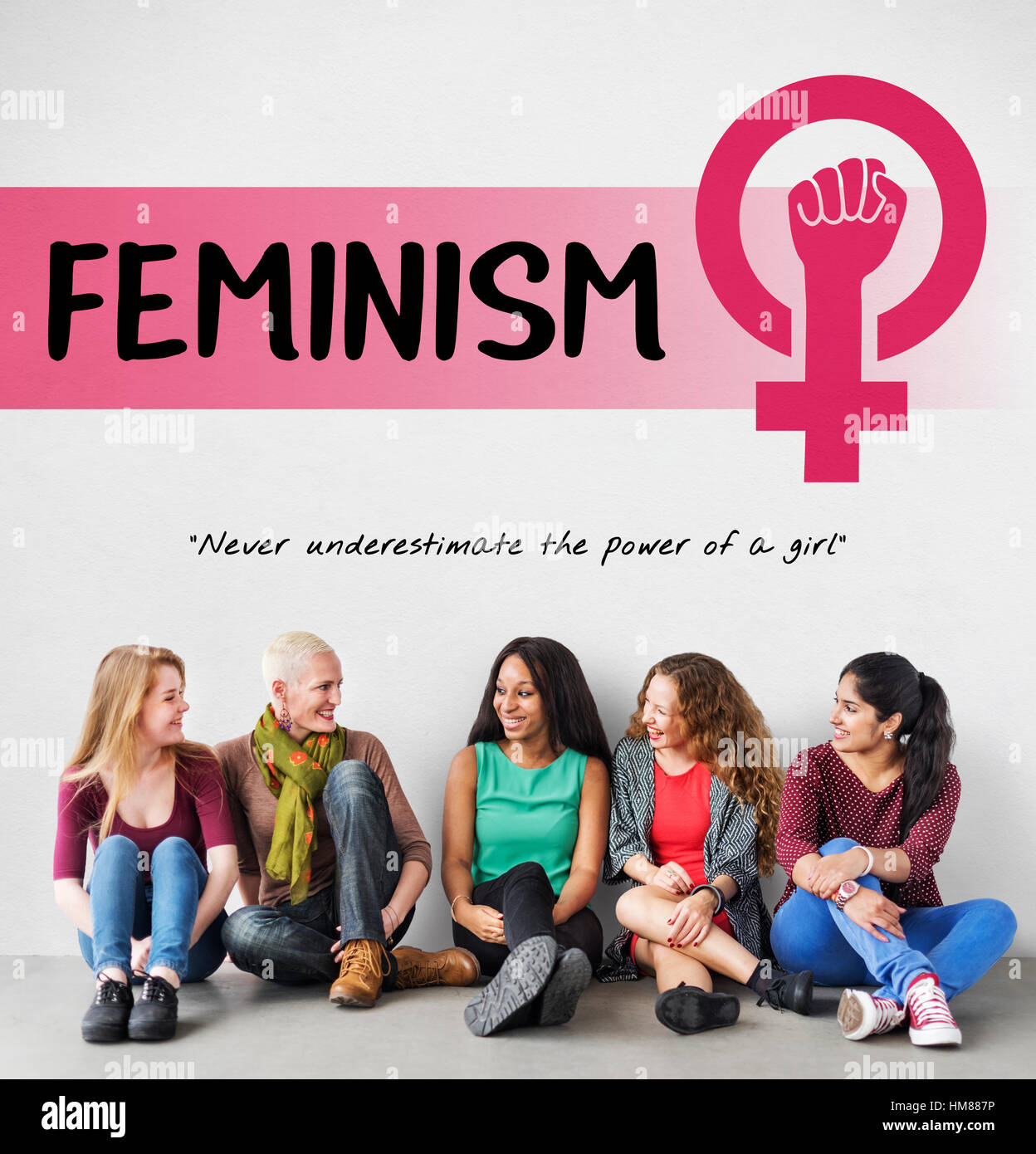 Women Girl Power Feminism Equal Opportunity Concept Stock Photo - Alamy