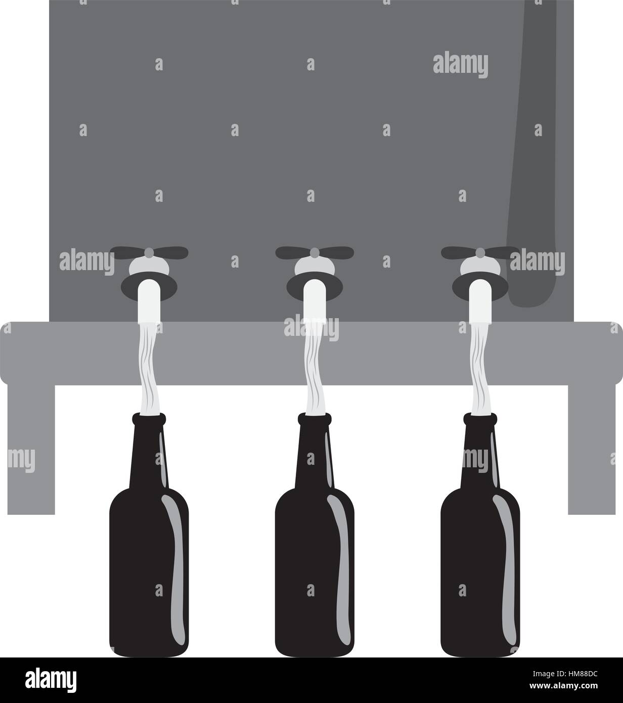 grayscale beer dispensers icon image design, vector illustration Stock ...