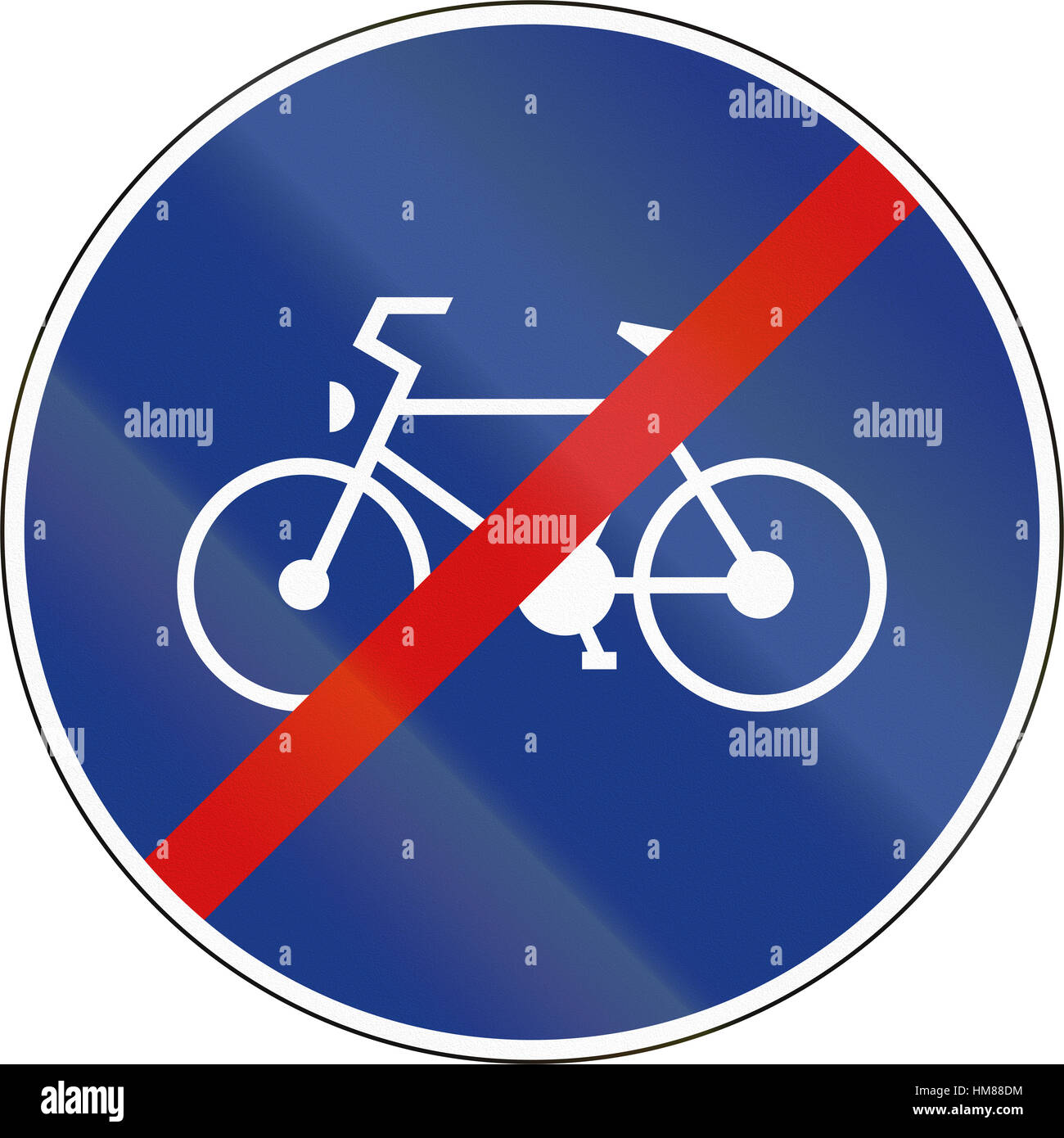 Slovenia road sign - End of Route for pedal cycles only Stock Photo - Alamy