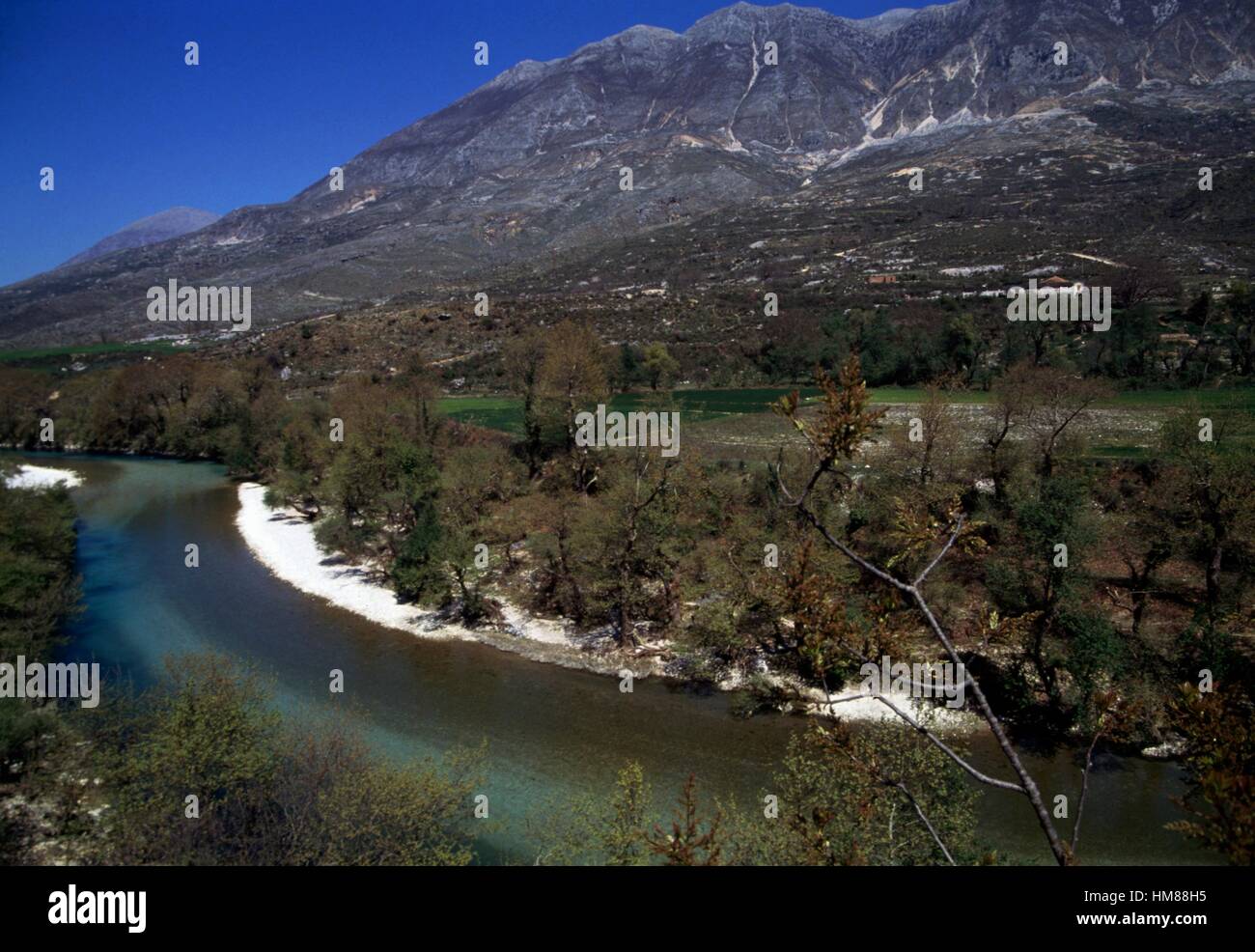 Drin river valley near Gjirokaster, Albania Stock Photo - Alamy