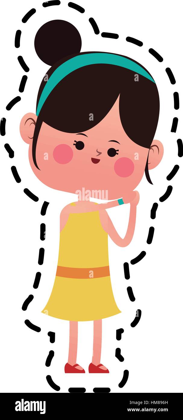 cute girl icon Stock Vector Image & Art - Alamy