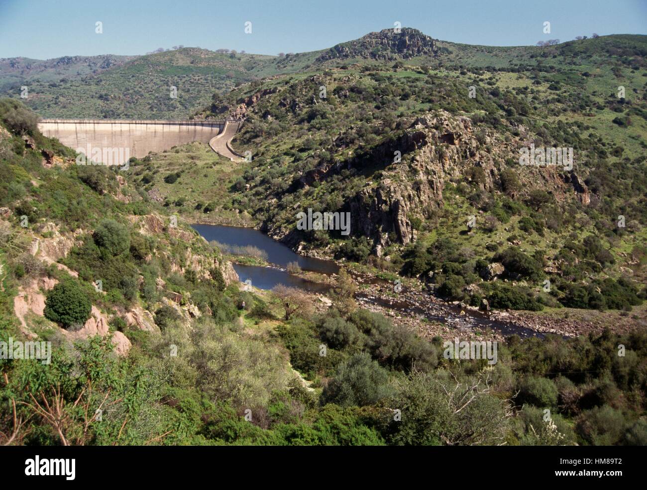 Dam on the Temo river, near Bosa, Sardinia, Italy Stock Photo - Alamy