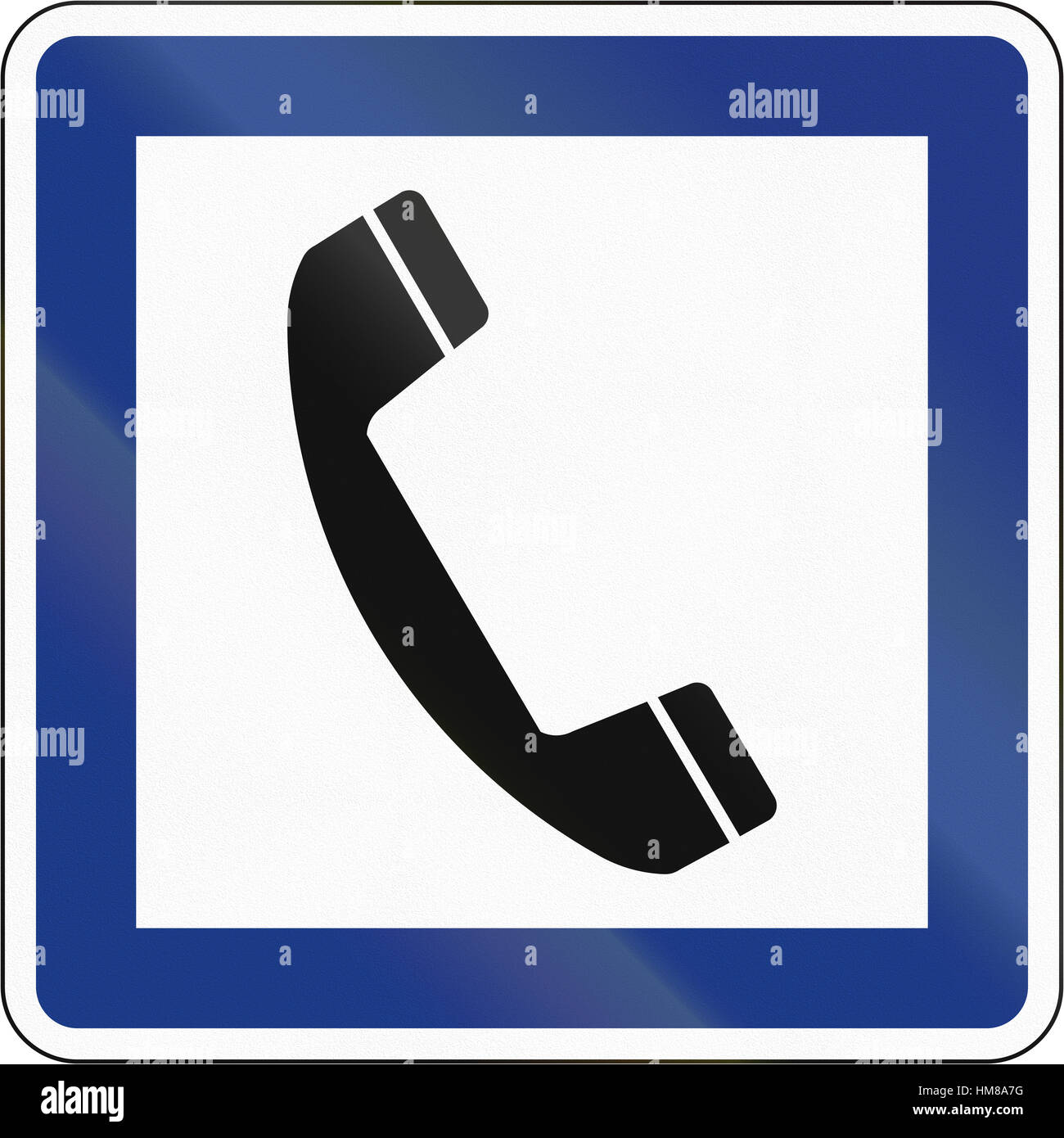 Slovenian Guide road sign - Telephone Stock Photo - Alamy