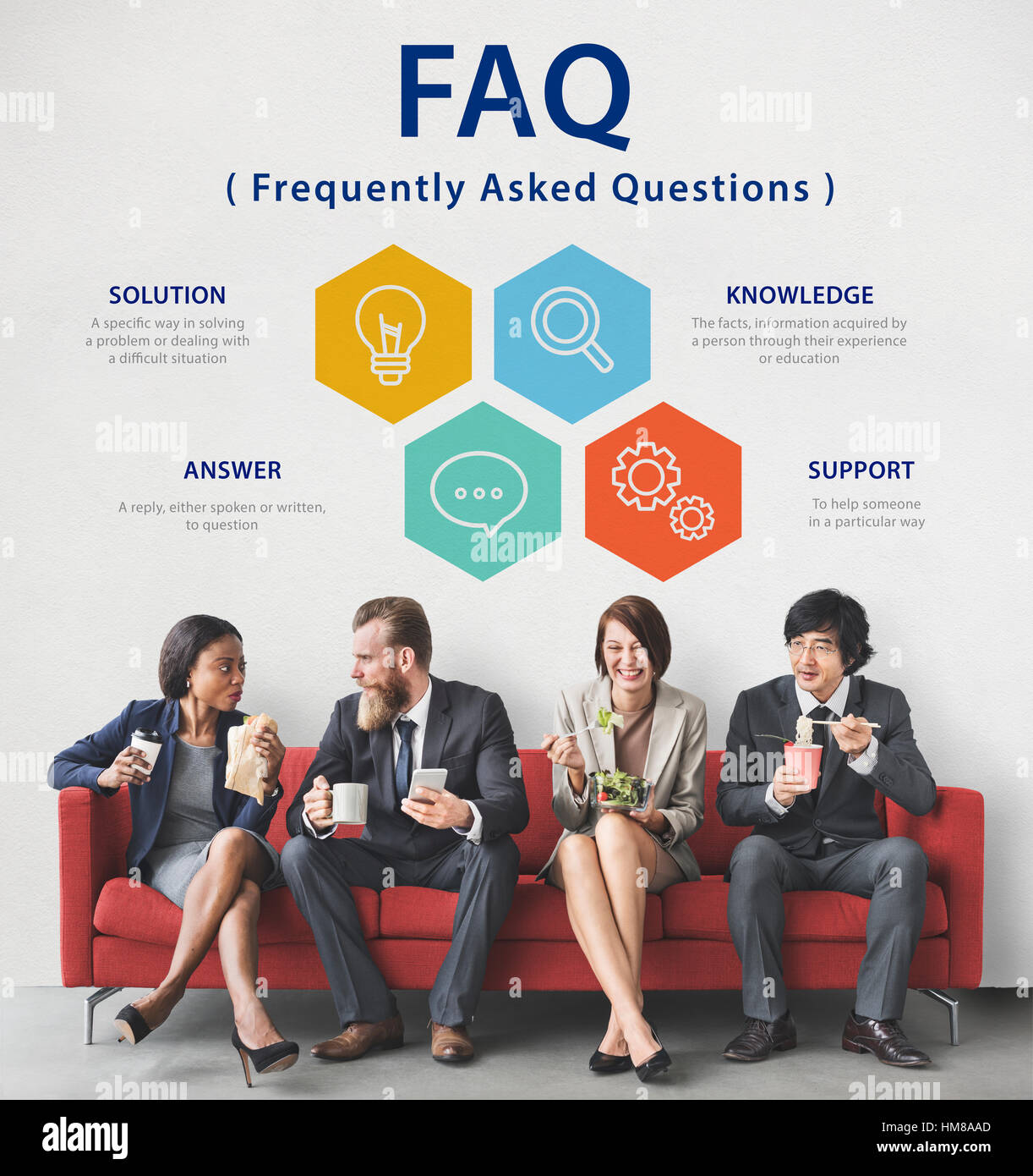 Customer Service FAQs Illustration Concept Stock Photo - Alamy