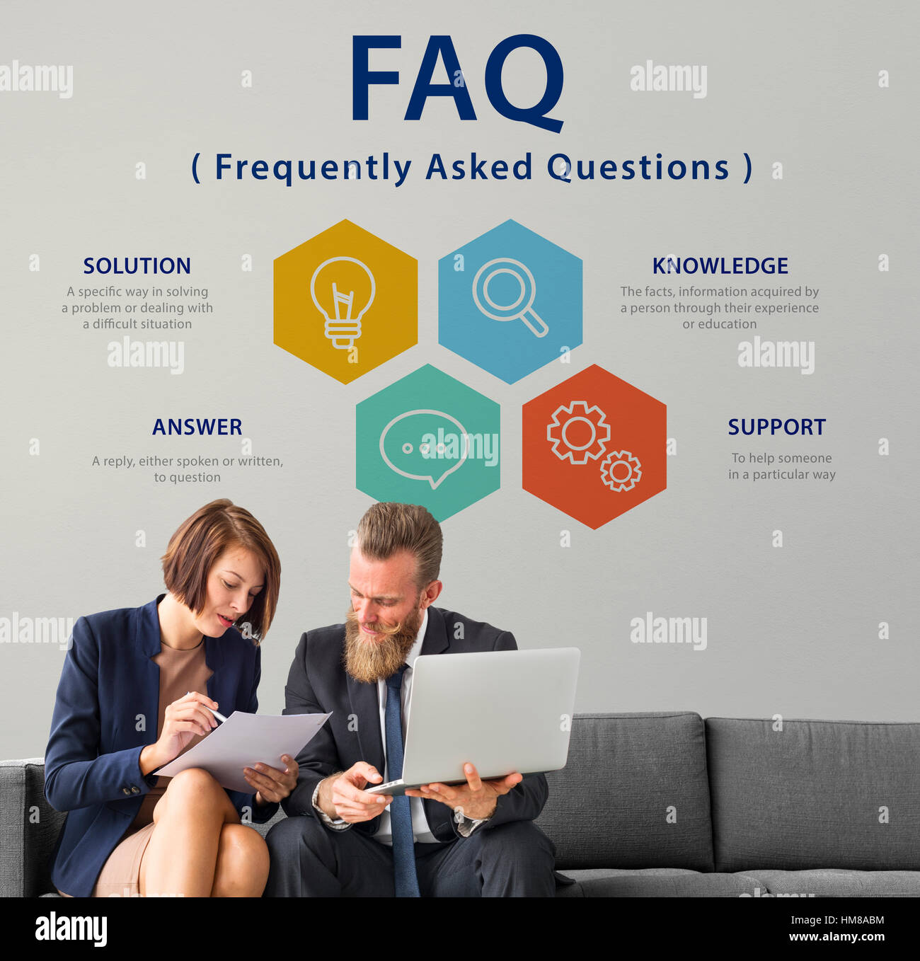 Customer Service FAQs Illustration Concept Stock Photo - Alamy