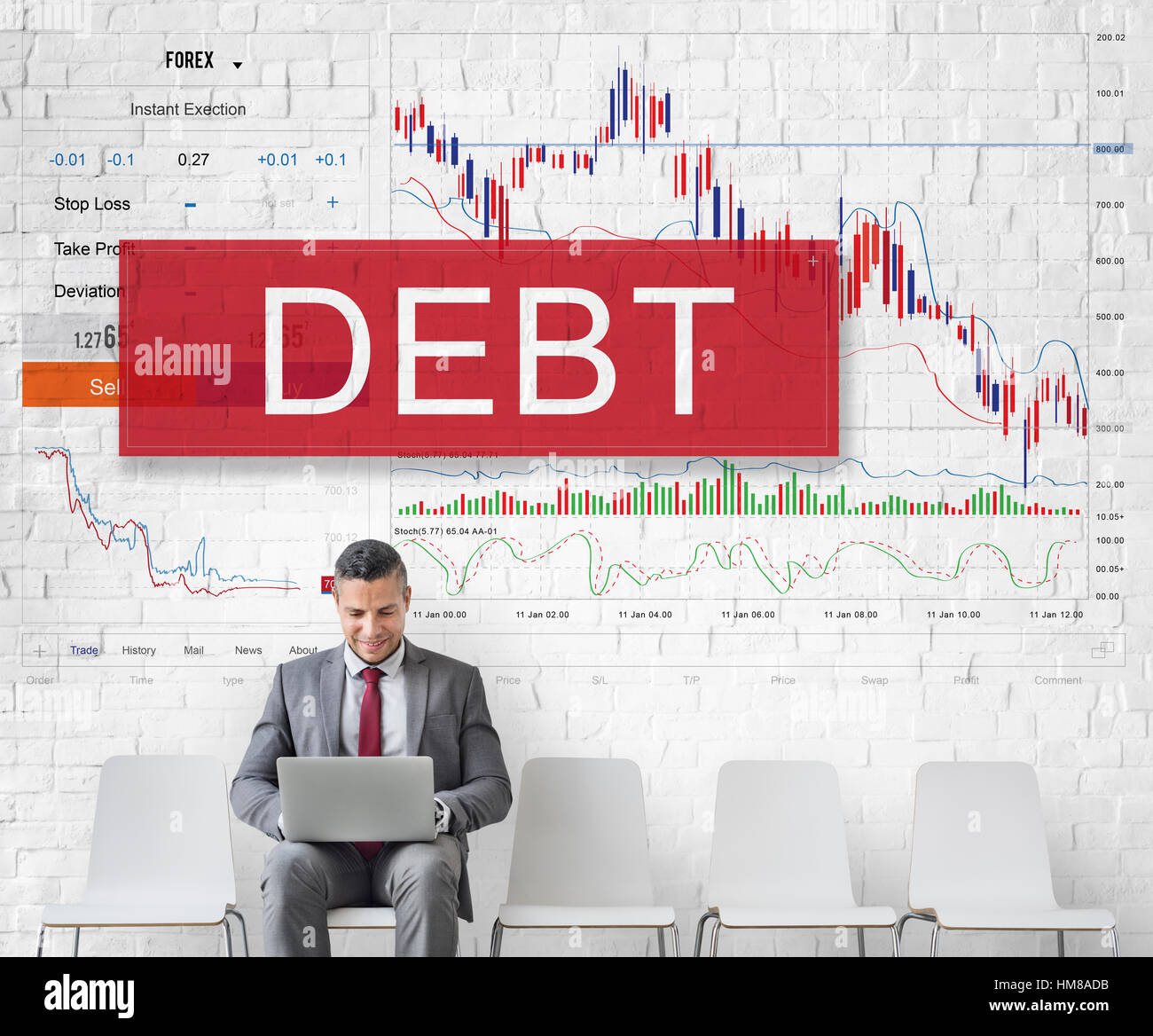 Debt Chart Graphic Diagram Concept Stock Photo - Alamy
